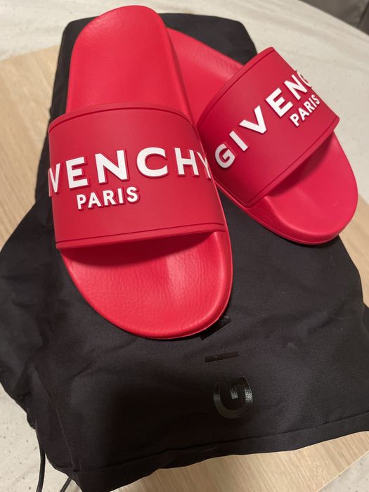Givenchy Red Slide Sandals | Grailed