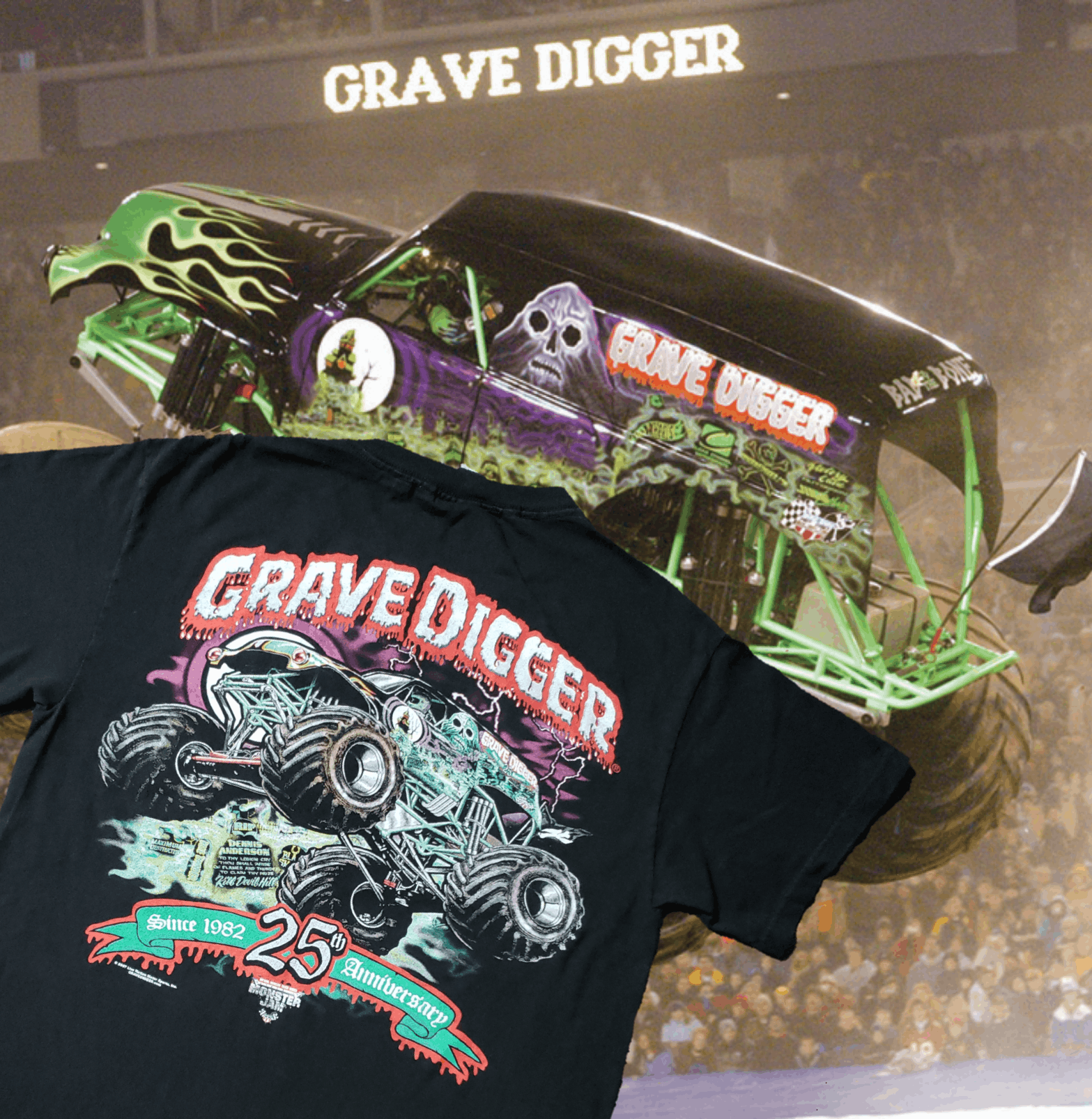 Vintage Grave Digger 25th Anniversary Monster Jam T-Shirt | Grailed