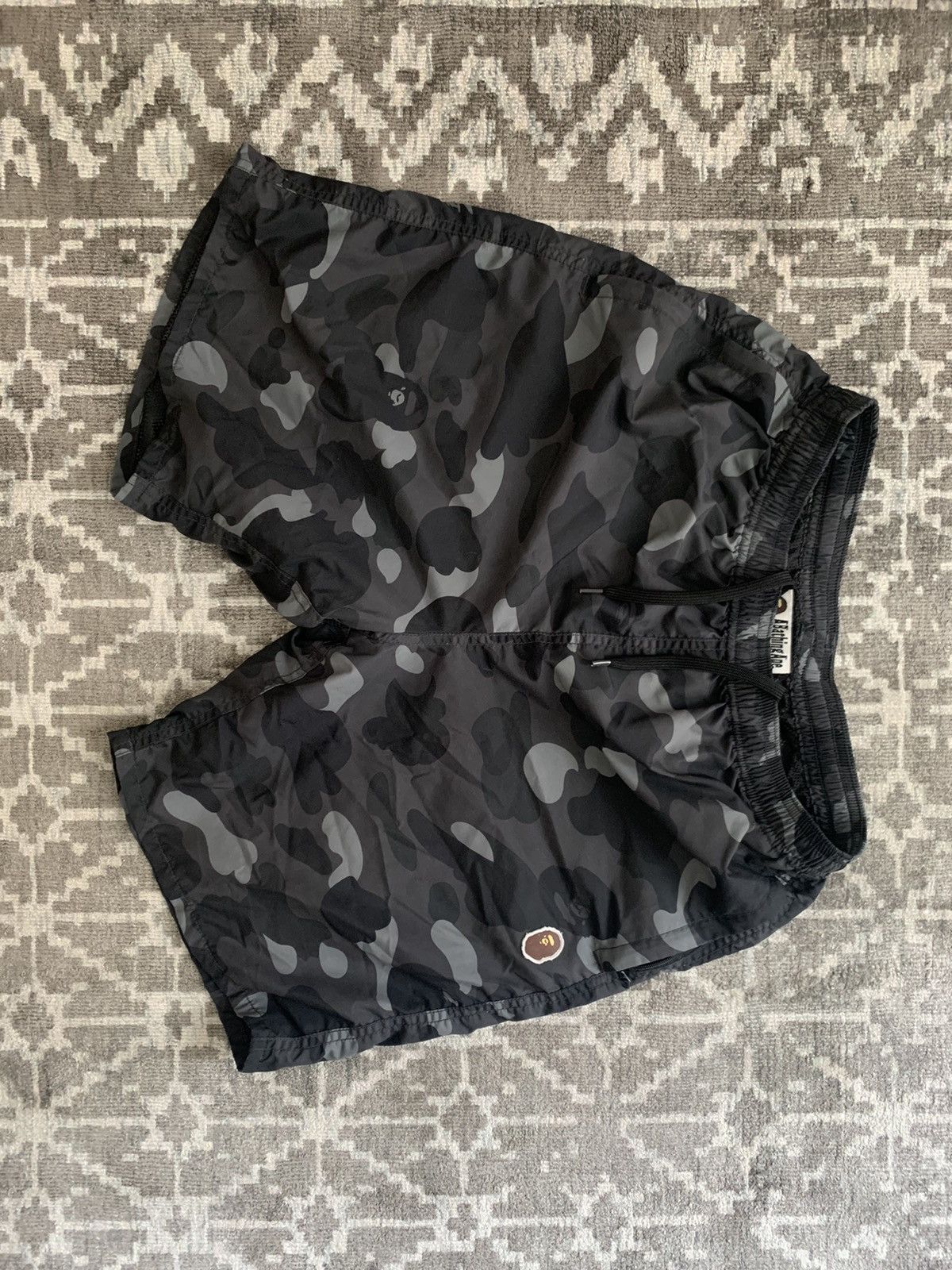 Bape Bape Camo Shorts Black Camo Swim Trunks | Grailed