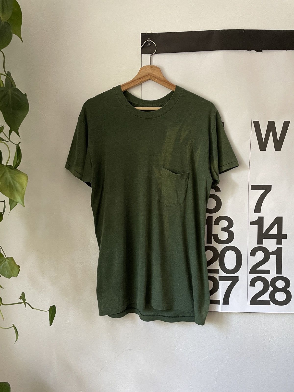 Vintage 70s Vintage Blank Sun Bleached Pocket Tee Single Stitch | Grailed