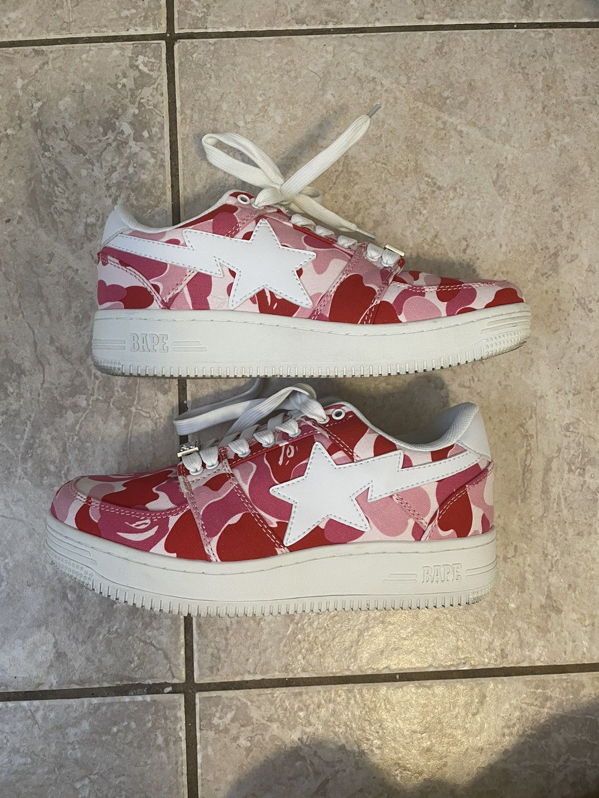 Bape Bapesta Low “Pink ABC Camo” | Grailed