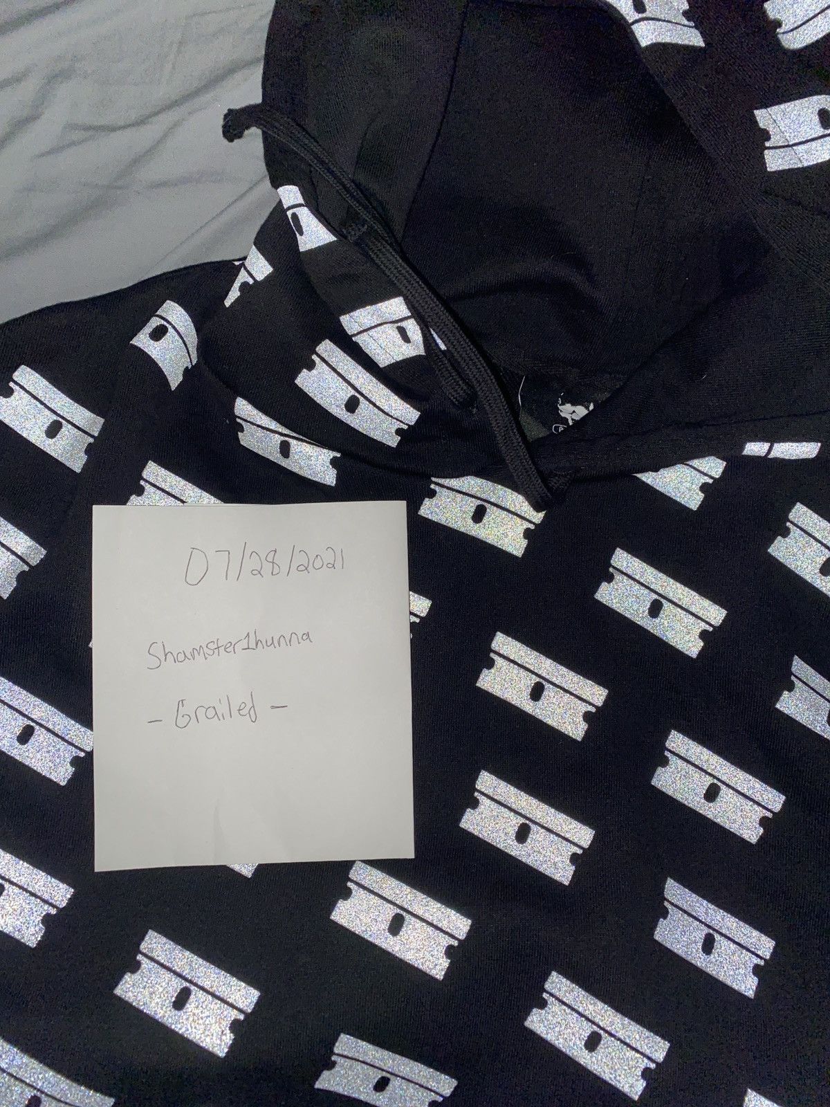 G59 Records 3M Razorblade Allover Print Hoodie | Grailed