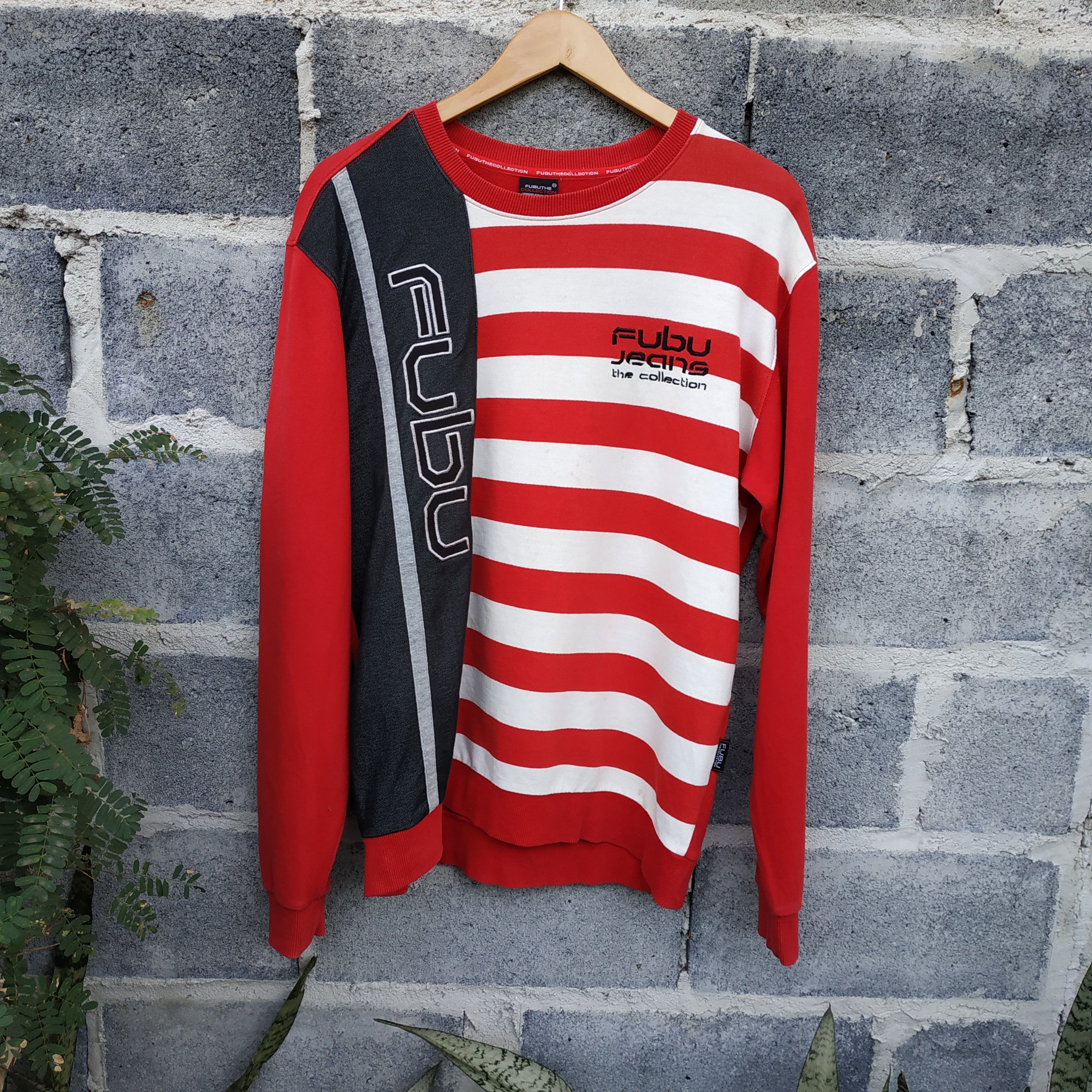 Fubu Fubu The Collection Red White Striped Sweater | Grailed