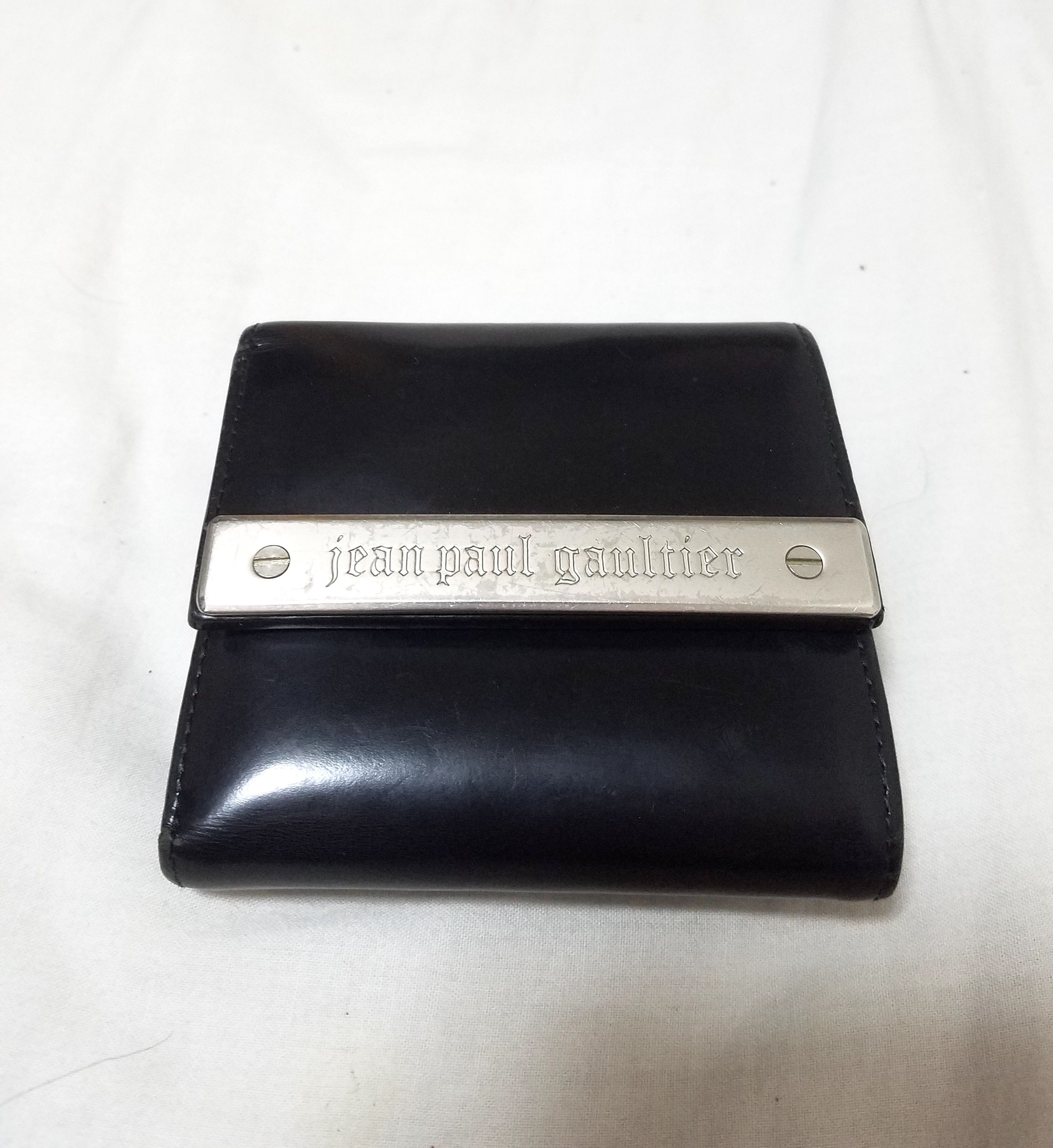 Jean Paul Gaultier Gothic Metal Plate Triple Fold Wallet | Grailed