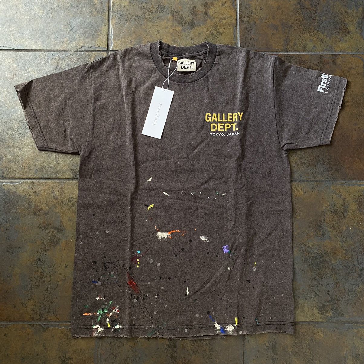 Gallery Dept. Tokyo Anniversary Tee Painted & Vintage Look M Faded ...