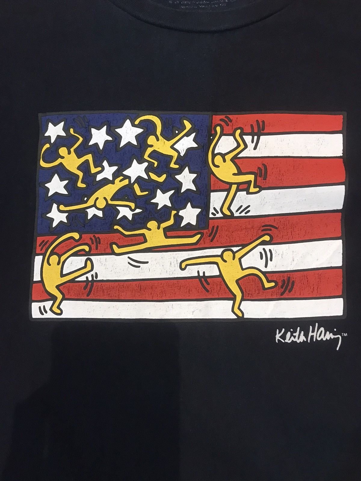 Vintage Rare Keith Haring USA Flag Tees | Grailed