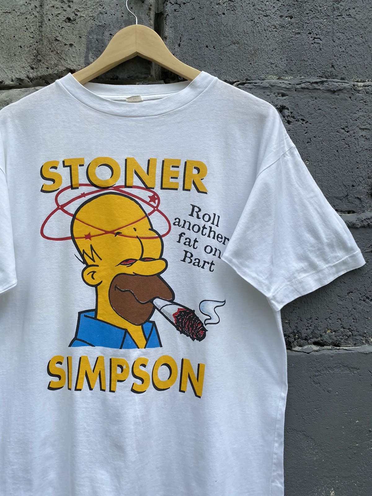 Vintage Vintage 90s The Simpsons Homer Stoner Smoking Weed M | Grailed