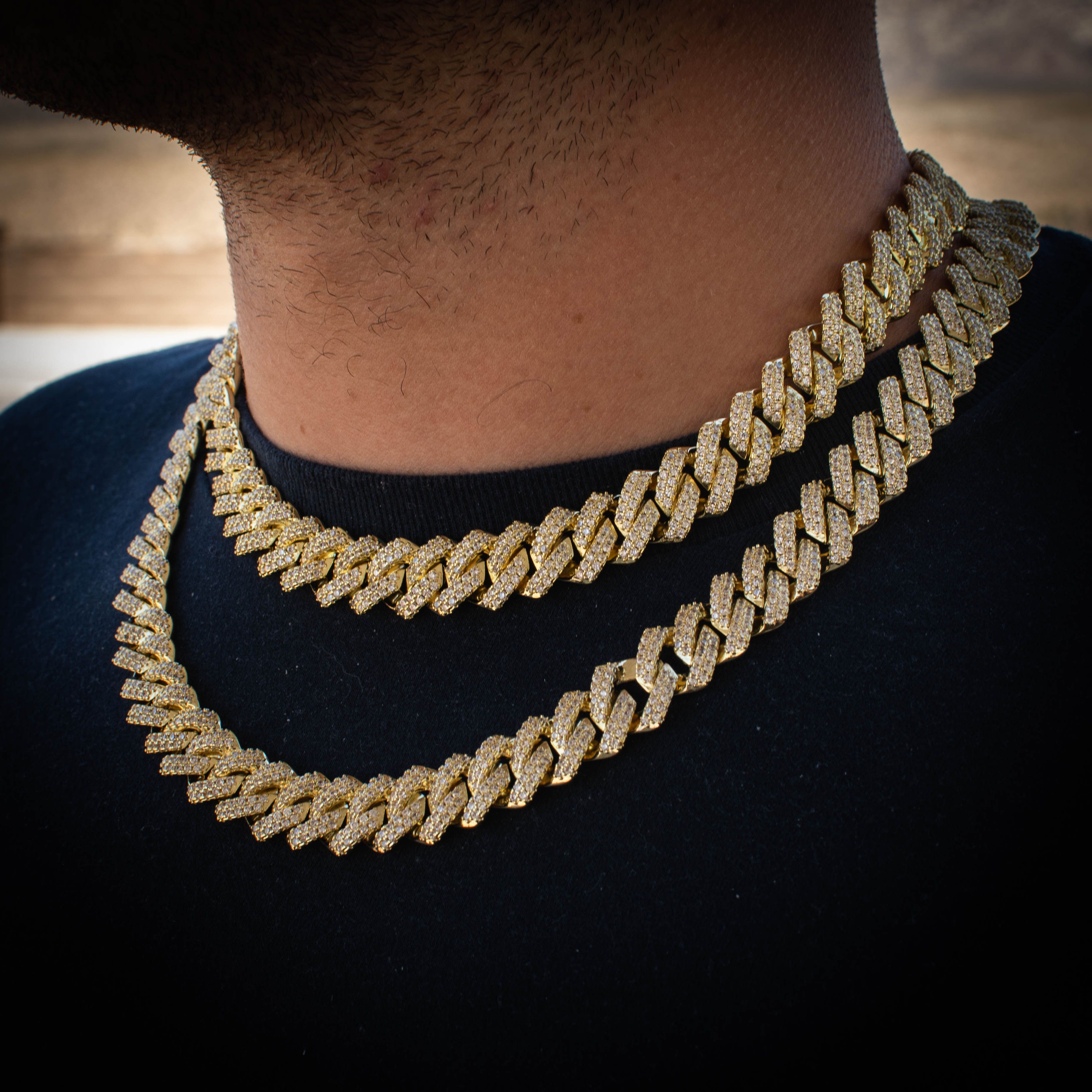 Diamond prong cuban link choker store
