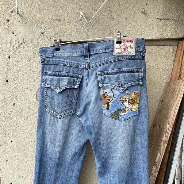 True Religion Vintage True Religion Embroidered Tiger Logo Denim Jeans ...