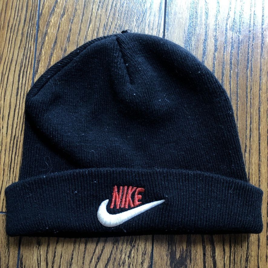 Nike Vintage Nike Embroidered Black Tuque | Grailed