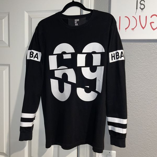 Hood By Air Hood By Air HBA 69 Long Sleeve Black & White T-Shirt | Grailed