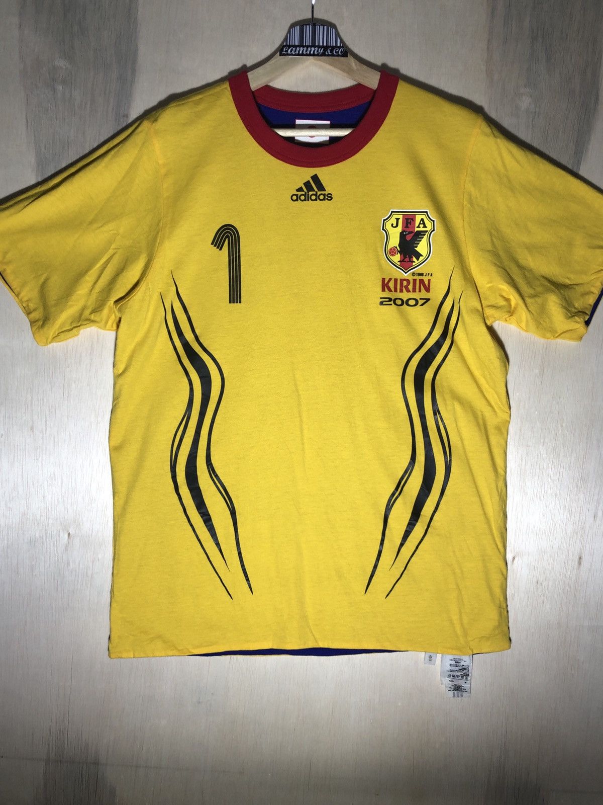 Adidas SUPER RARE Adidas reversible x jfa 2007 x kirin t shirt | Grailed
