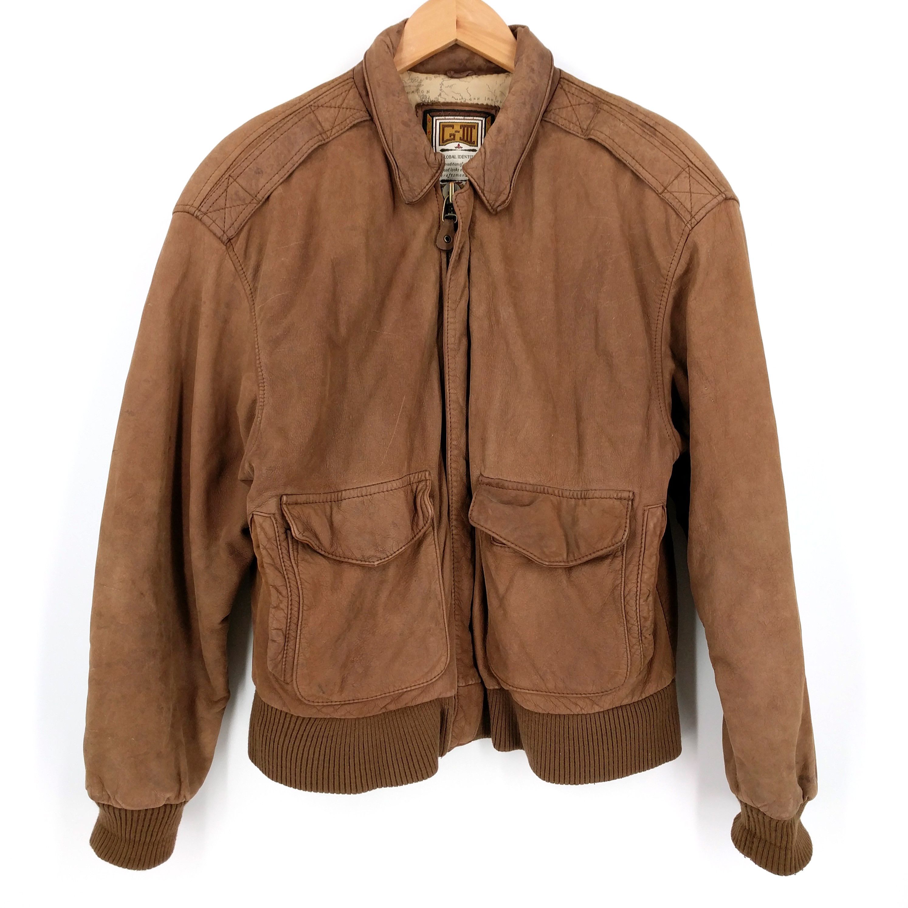 Vintage Vintage G-III Global Identity Leather Aviator 80s Jacket | Grailed