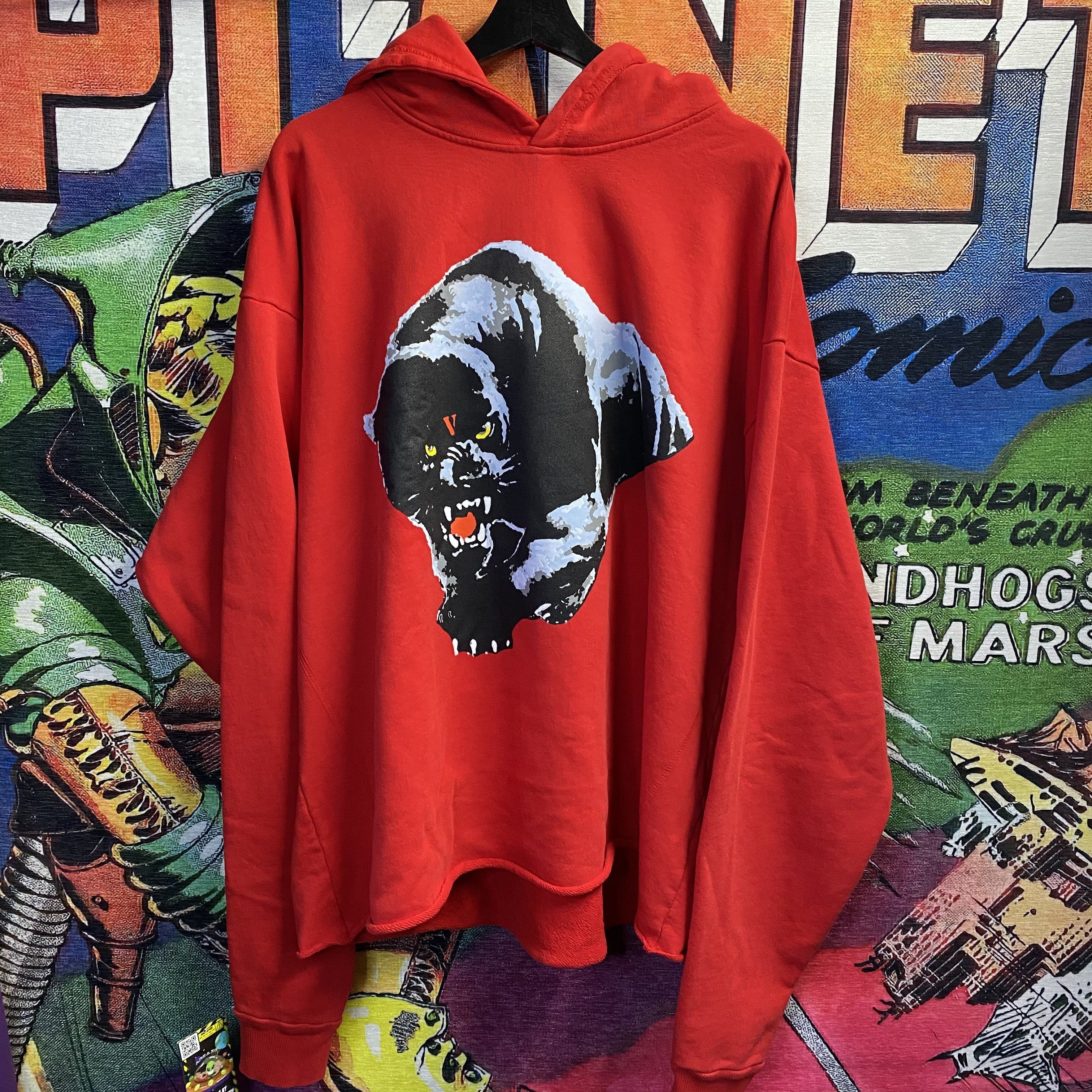 Dover Street Market × Streetwear × Vlone Vlone Black Panther Red Hoodie ...