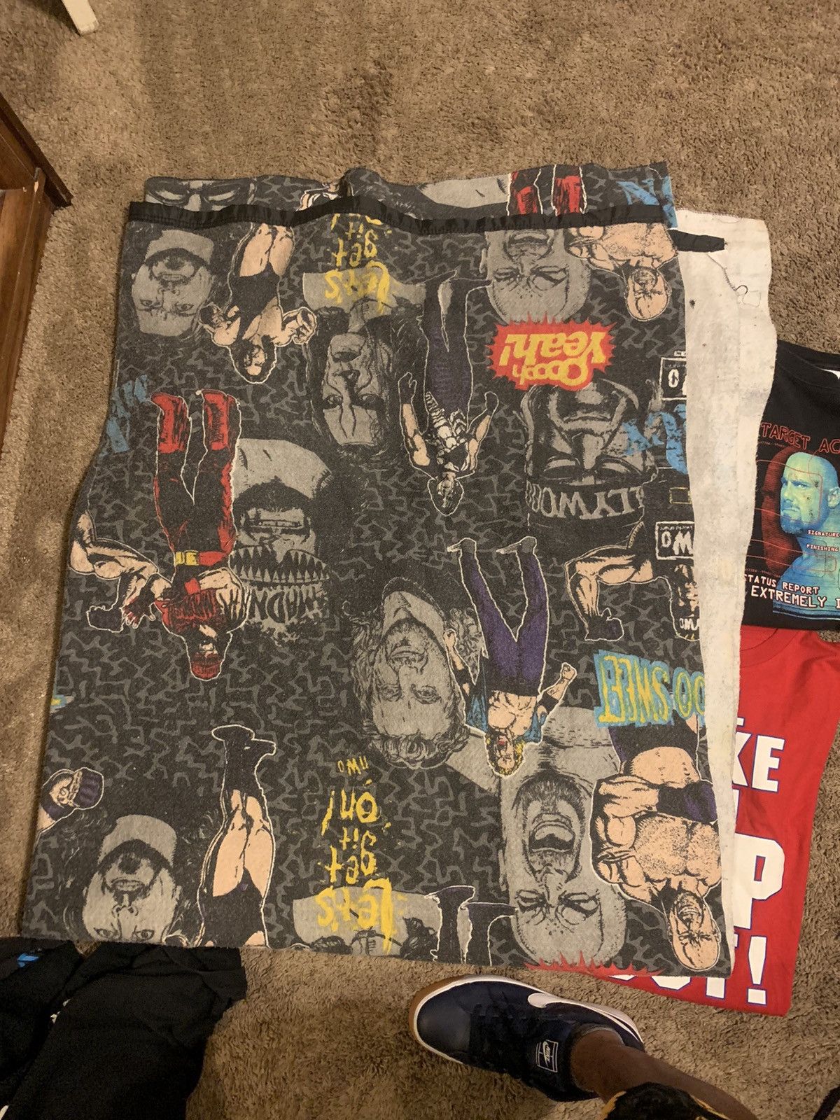 WCW/nWo Vintage Wcw/nwo wwf blanket 90s RARE | Grailed