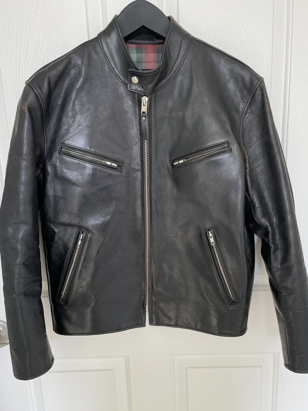 Other Custom Cafe Racer, Horween 4oz CXL Tea Core Leather Jacket | Grailed