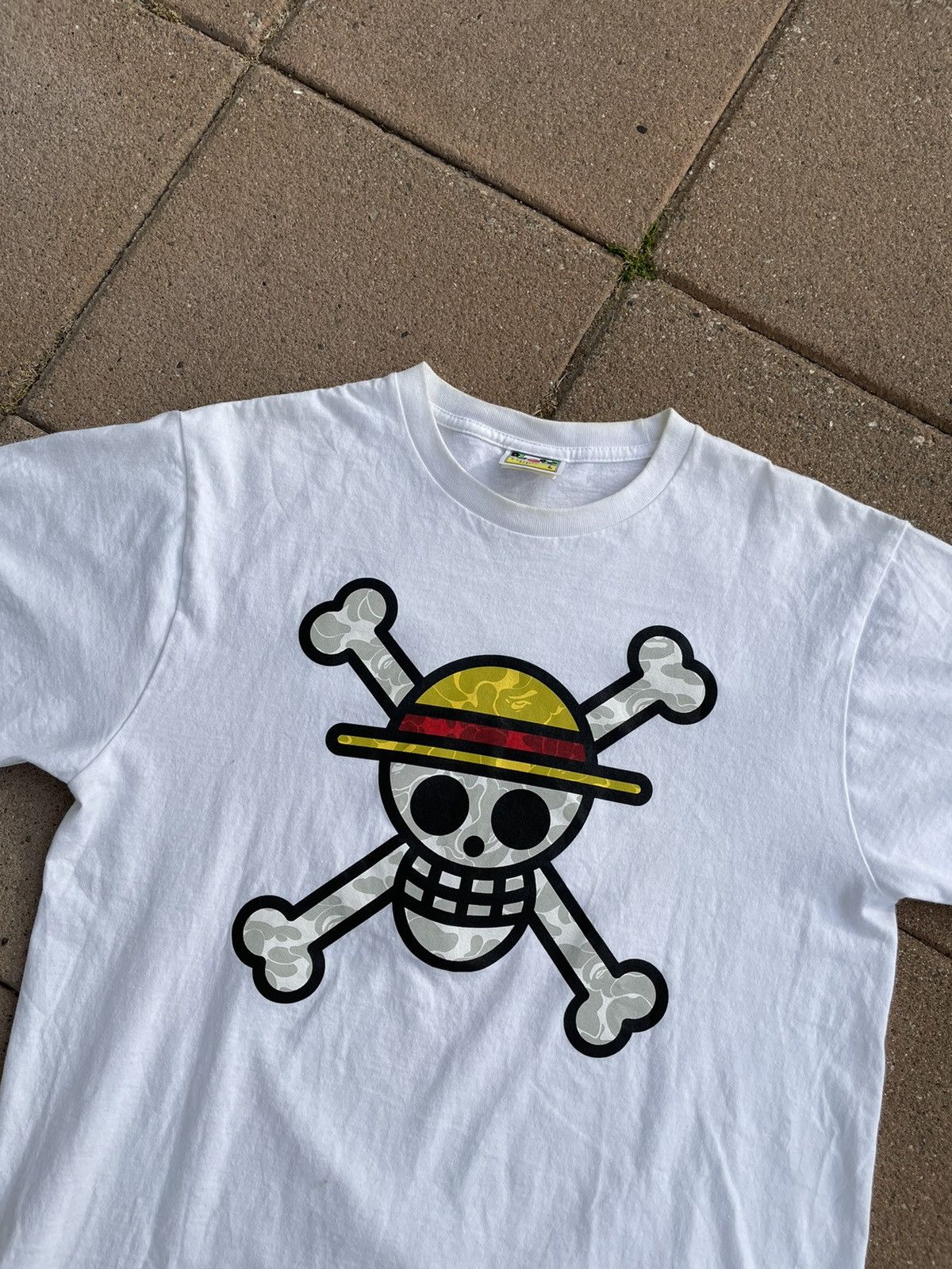 Bape RARE 2012 Bape x One Piece Luffy Jolly Roger tee | Grailed