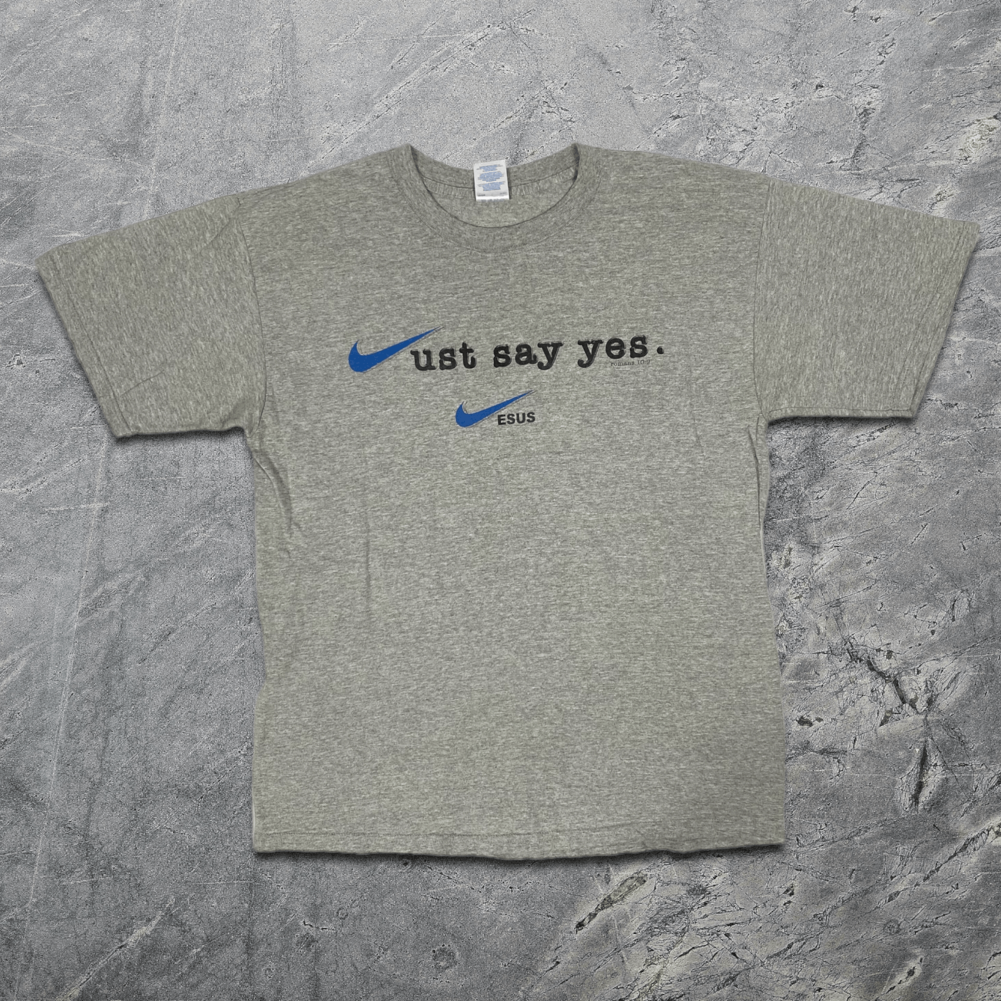 Vintage Early 00's Jesus Nike Rip Off "Just Say Jesus" Shirt | Grailed