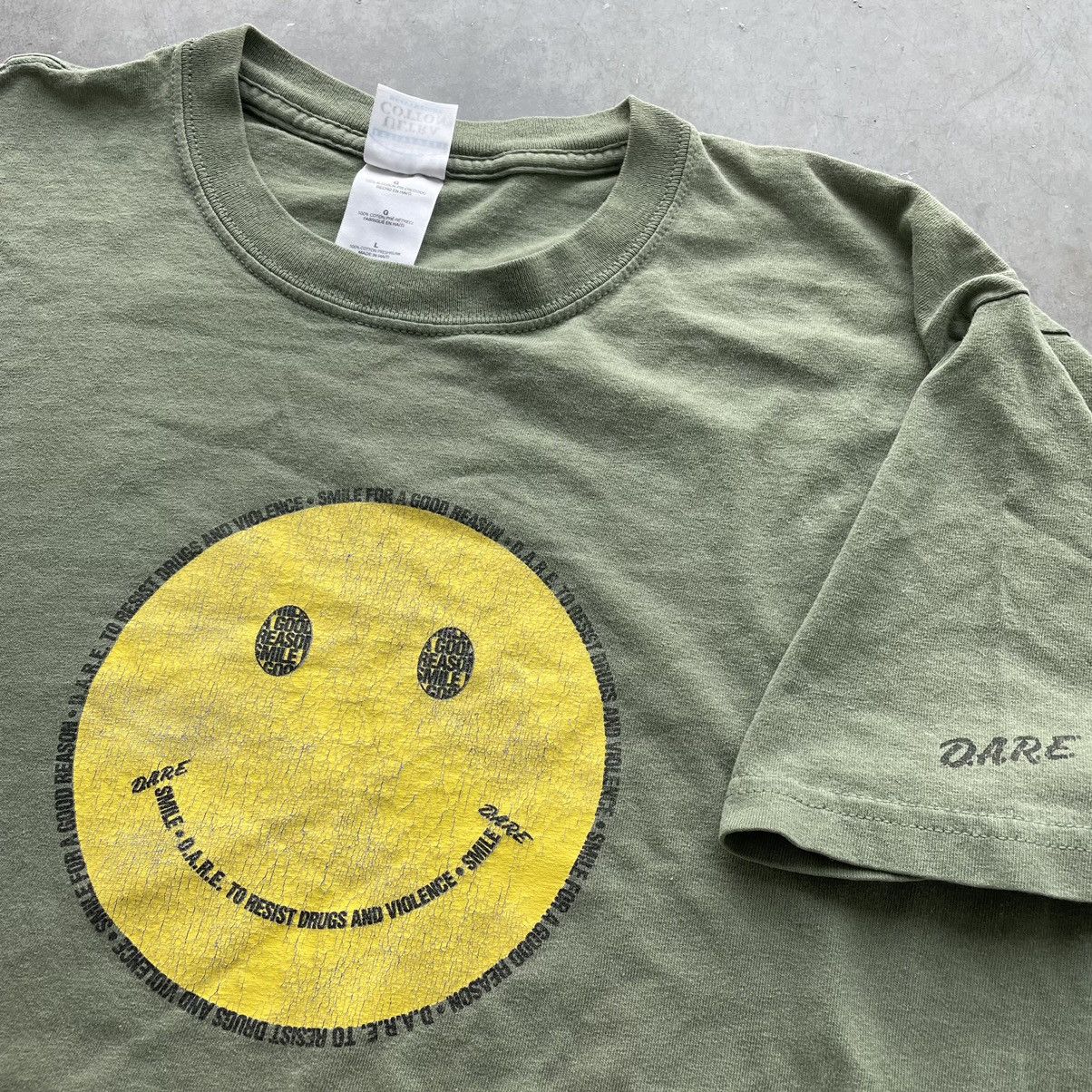 D.A.R.E × Vintage VTG 90s/Y2K DARE Smiley Face Drugs T Shirt Graphic ...