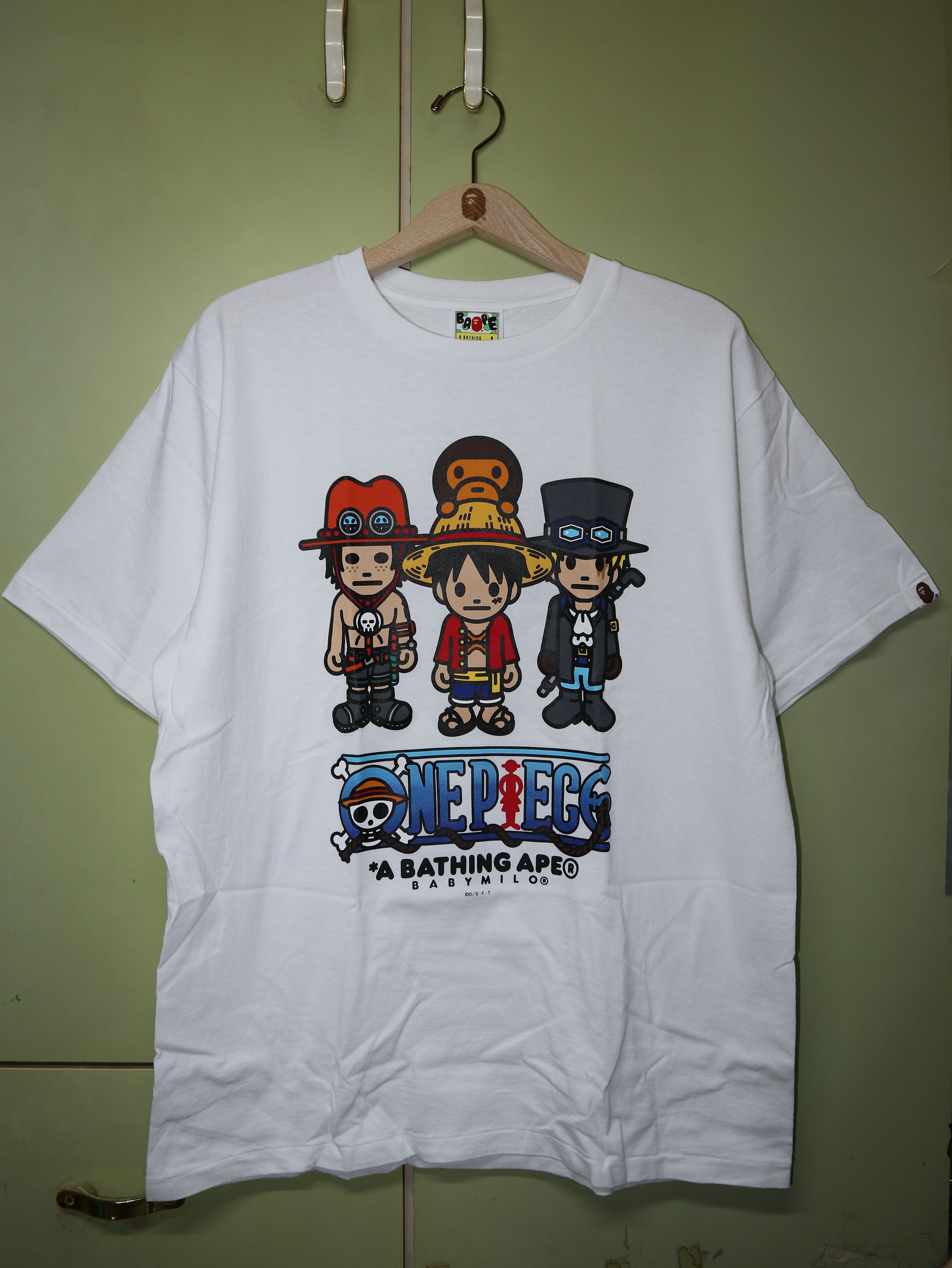 Bape × One Piece Bape x One Piece Luffy Ace Sabo Baby Milo Tee | Grailed
