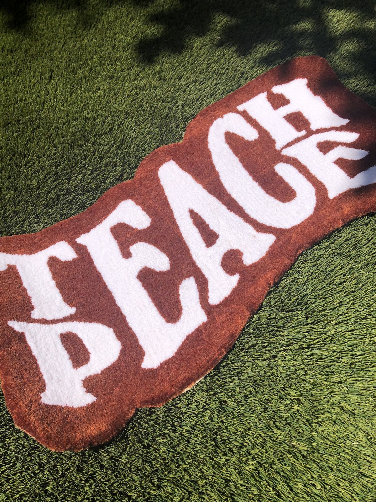 Custom JJJJound Teach Peace Rug Brown Custom | Grailed