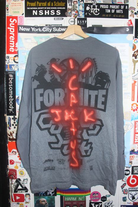 Travis Scott Cactus Jack x Fortnite Travis Scott Back Bling L/S Tee ...