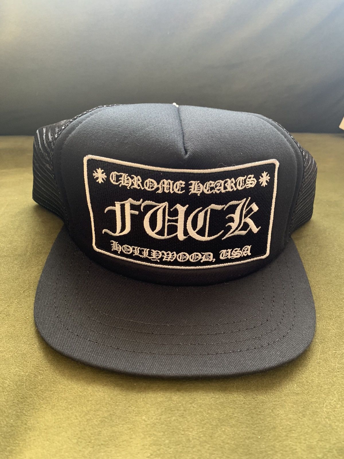 Chrome Hearts Chrome Hearts FUCK Trucker Hat | Grailed
