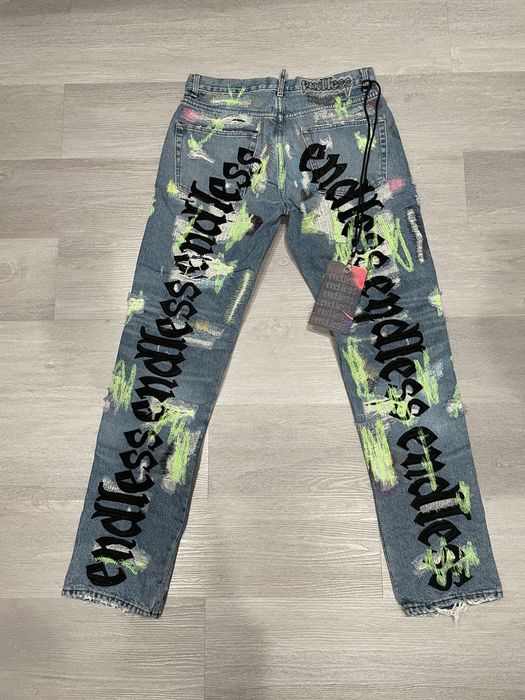 Vlone Endless Denim Jeans | Grailed