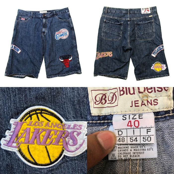 Vintage Vintage NBA Embroidered Sports Team Jean Shorts | Grailed