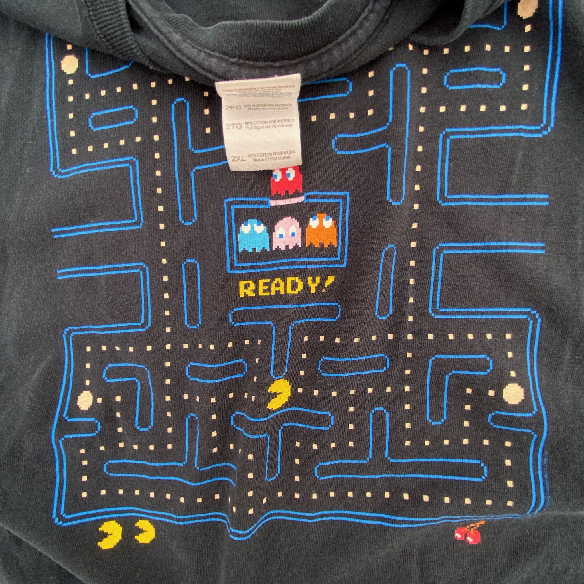 Streetwear × Vintage 2XL 00s/10s Pac-Man Black T- shirt | Grailed