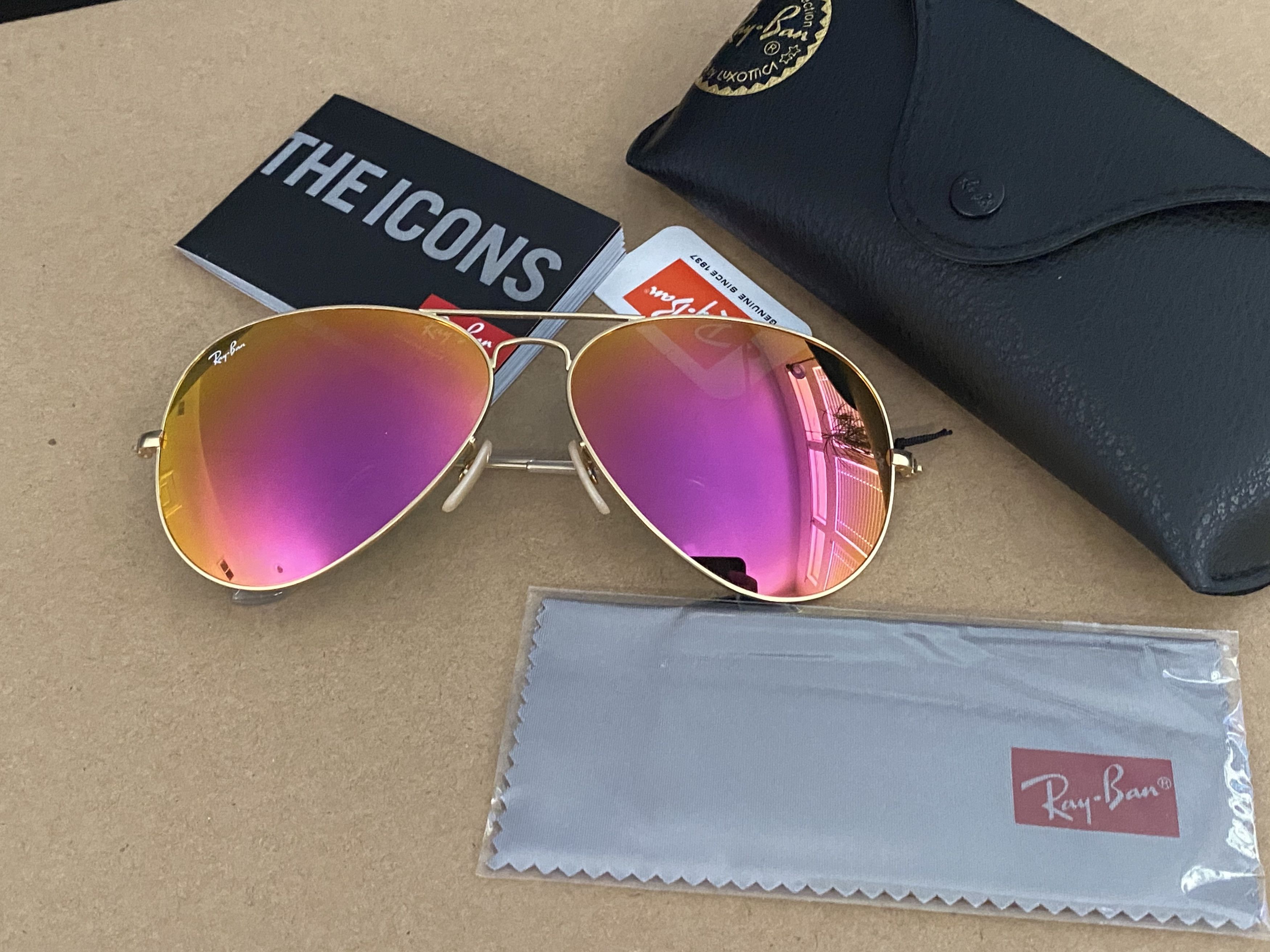 Vintage Ray Ban Cyclamen Pink Mirrored Aviator Sunglasses | Grailed