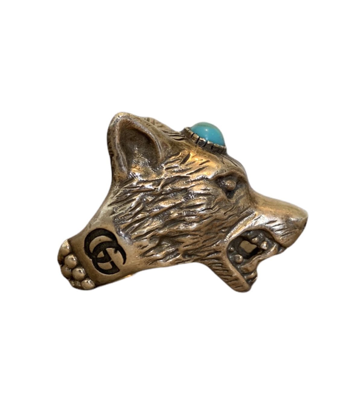 Gucci Gucci Anger Forest Sterling silver Wolf Head Ring | Grailed