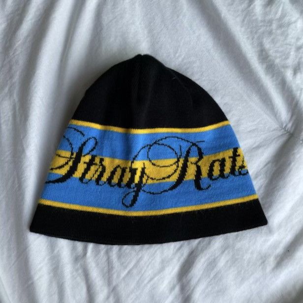 Stray Rats STRAY RATS “Script” acrylic stripped beanie | Grailed