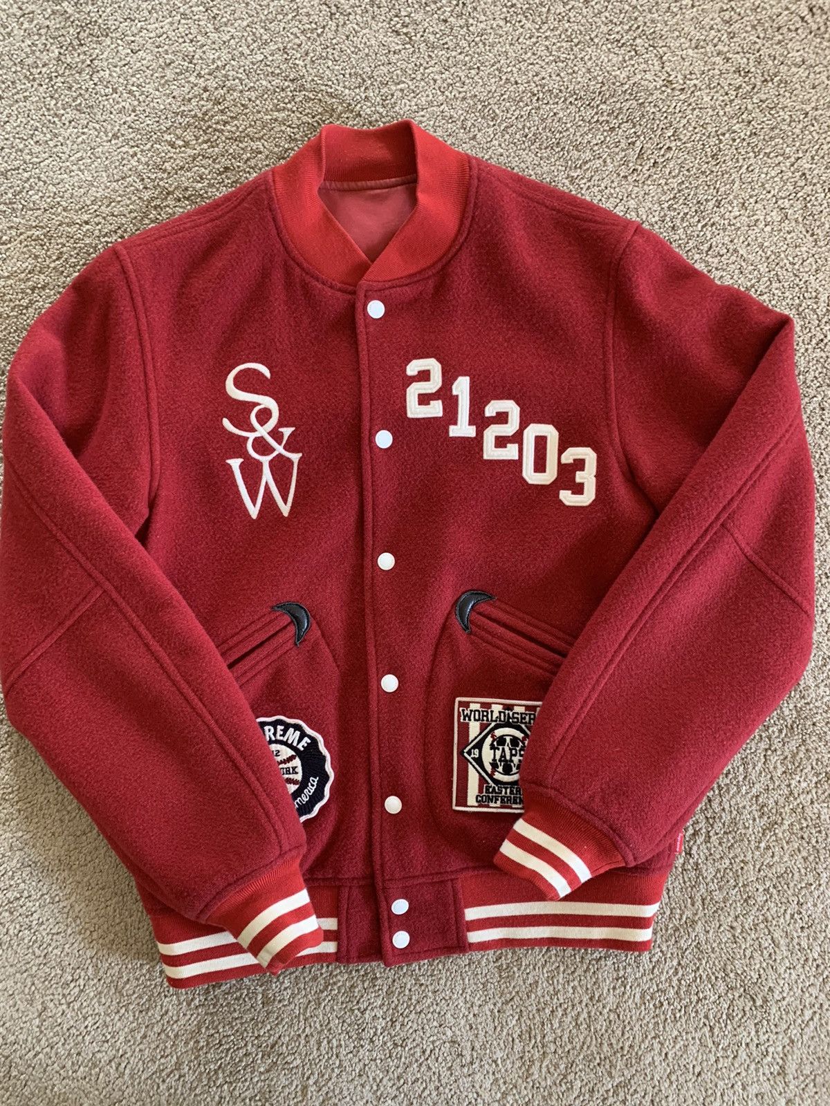 Supreme Supreme Wtaps Varsity Reversible Jacket | Grailed