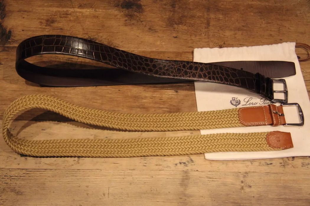 Loro Piana SET 2 BELTS: LORO PIANA BELT + TES CROCODILE LEATHER BELT ...