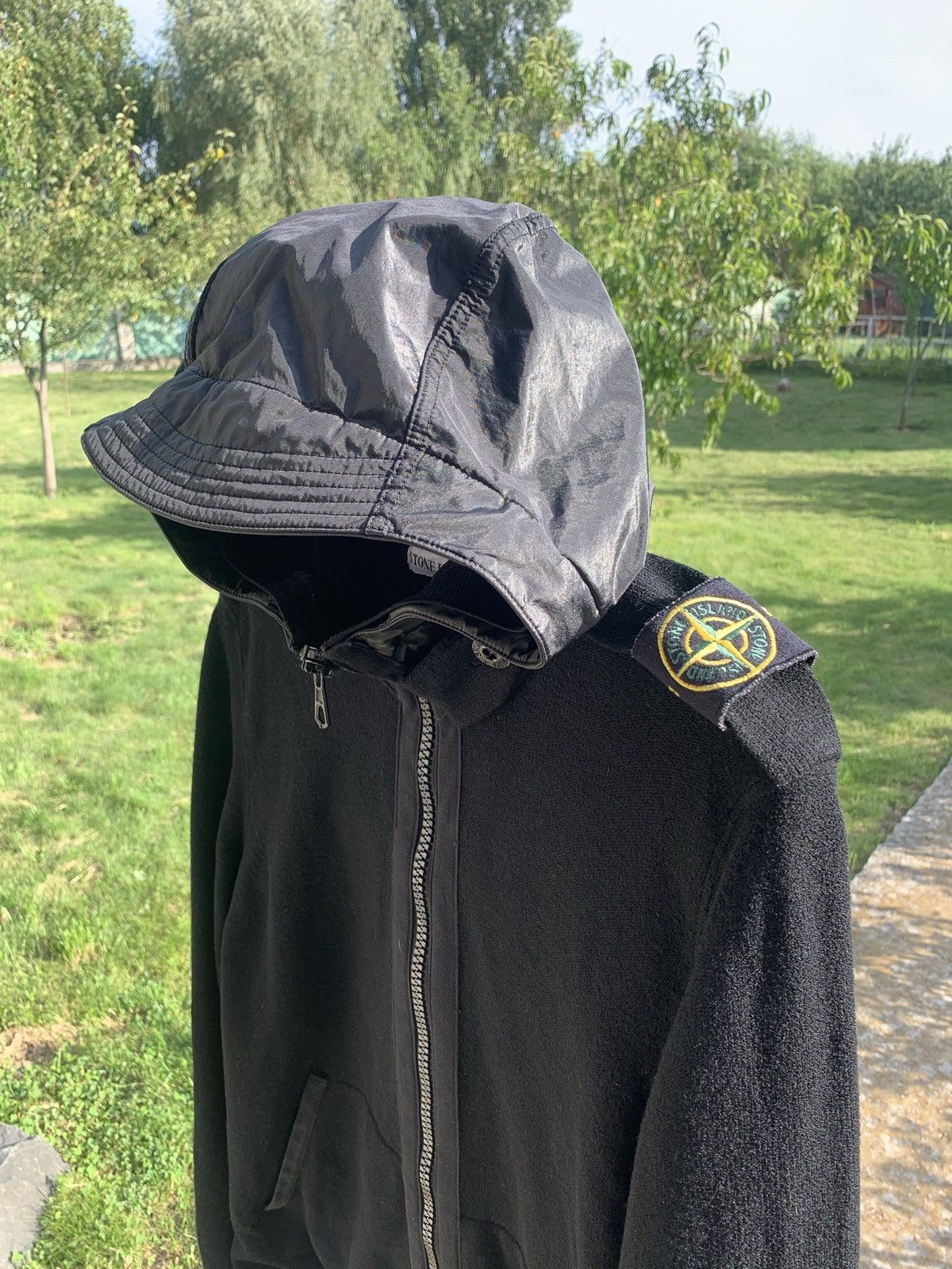 Stone Island Stone Island shoulder badge wool zip hoodie Stone Island Stone Island shoulder badge wool zip hoodie