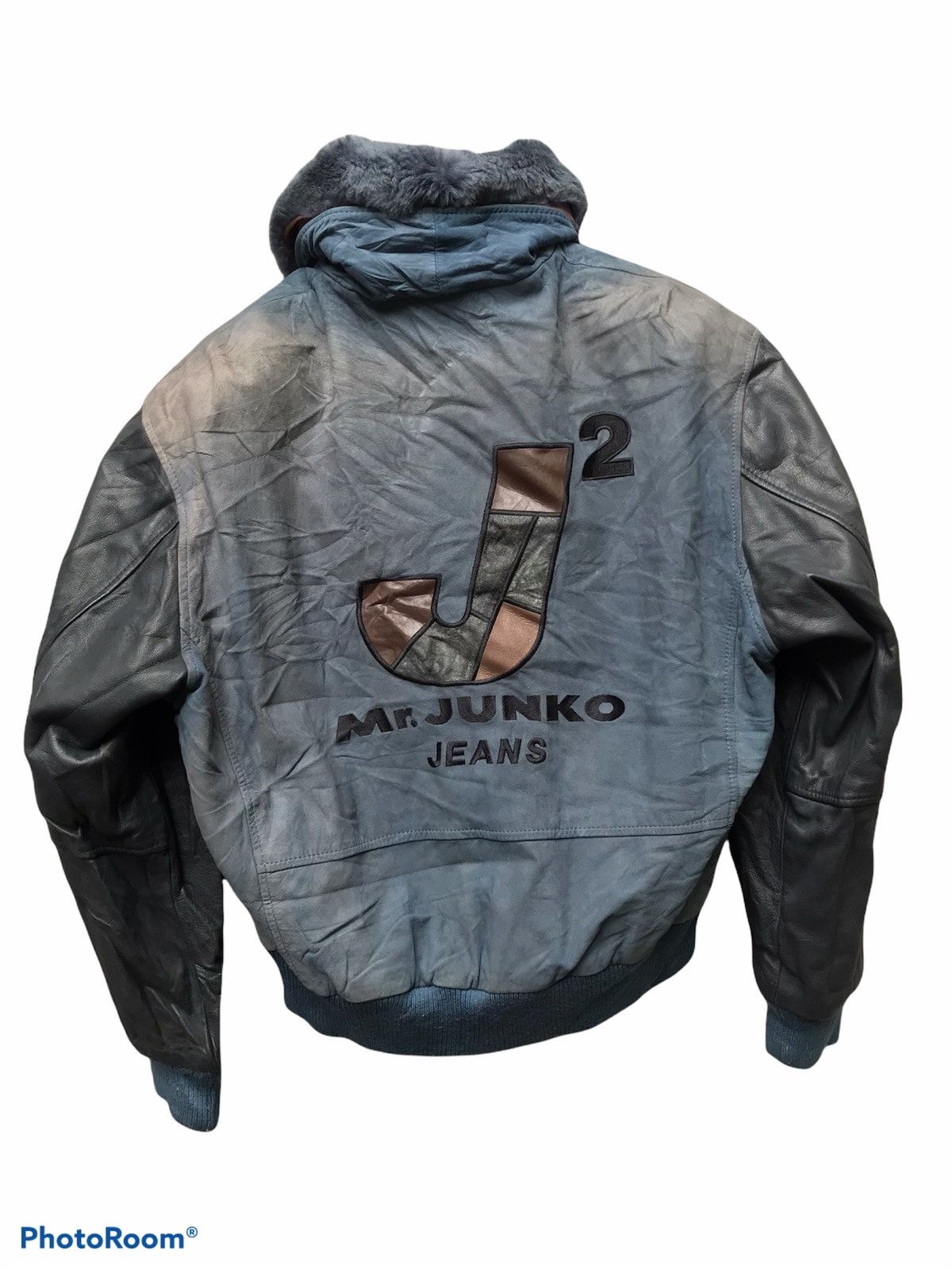 Mr. Junko Mr Junko Jeans Big Embroided Logo Leather Varsity Jacket ...