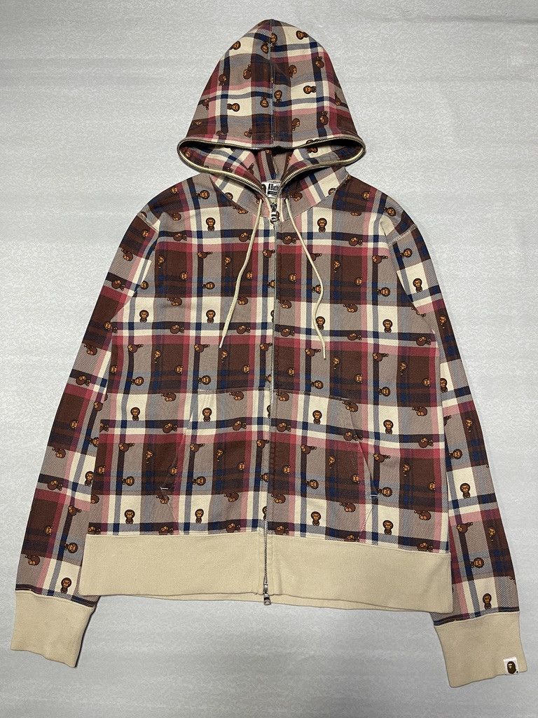 Bape × Nigo OG Bape Baby Milo Plaid Full Zip Hoodie | Grailed