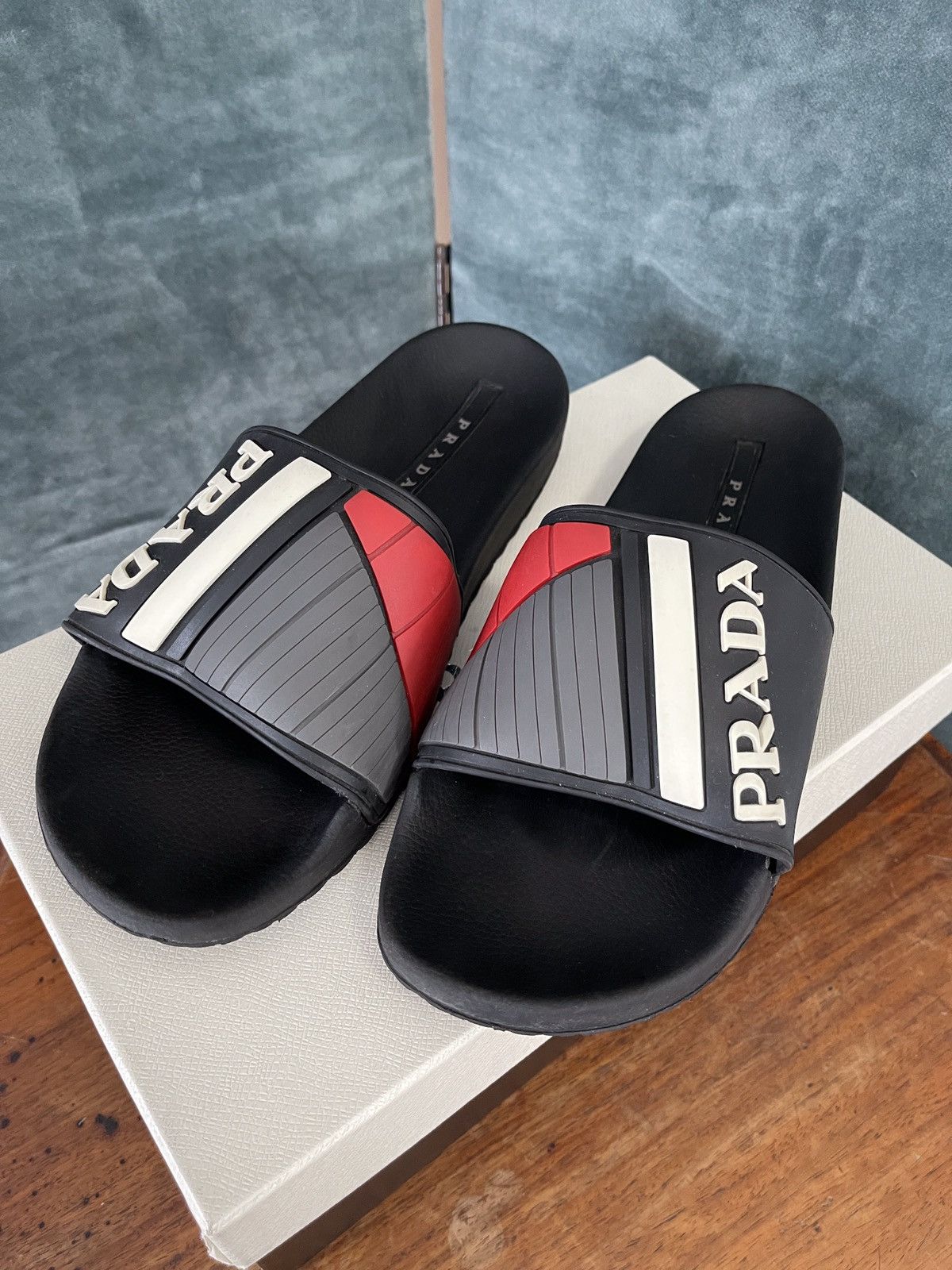 Prada PRADA luxe slides | Grailed