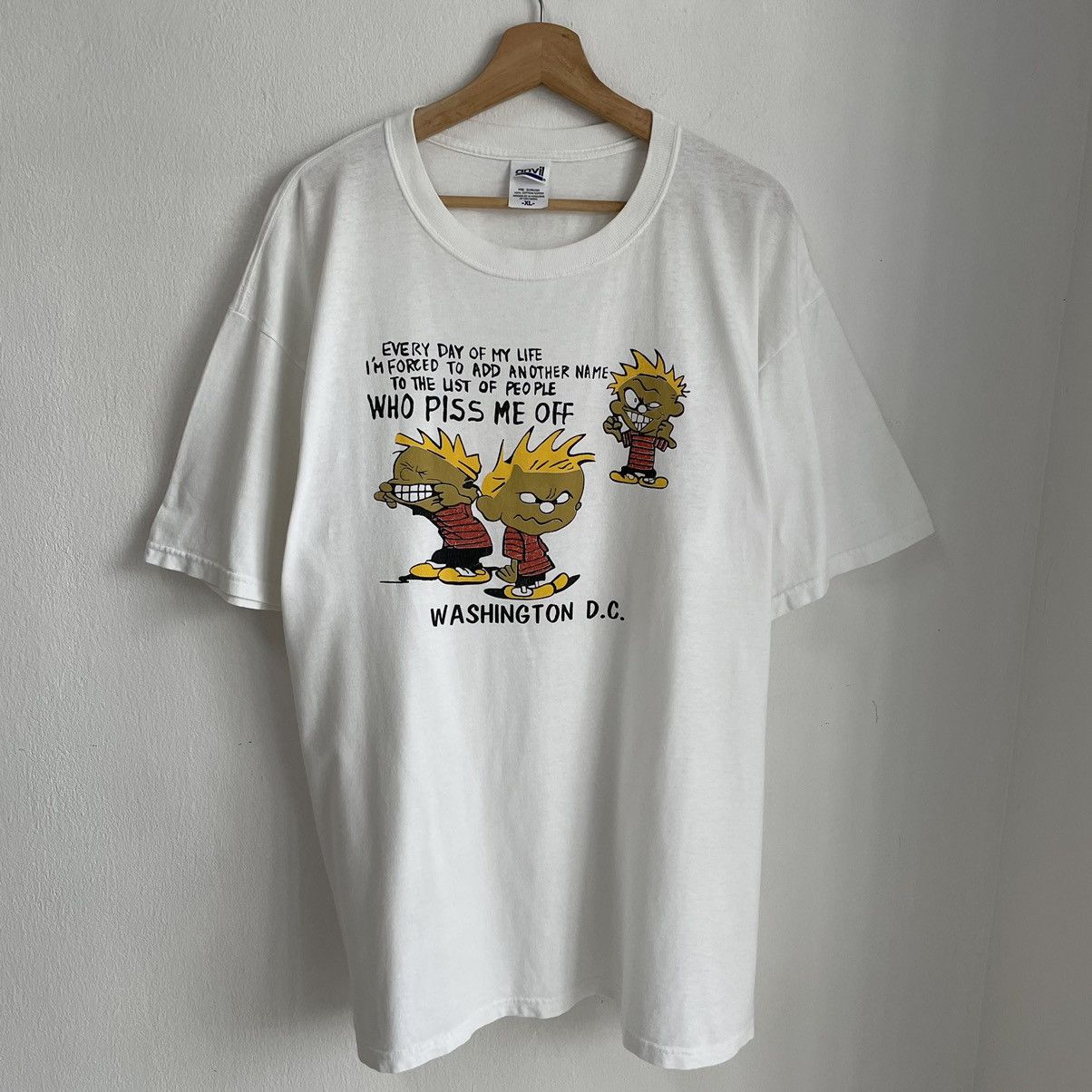 Vintage Vintage 2000s Angry Calvin and Hoobes Tshirt | Grailed