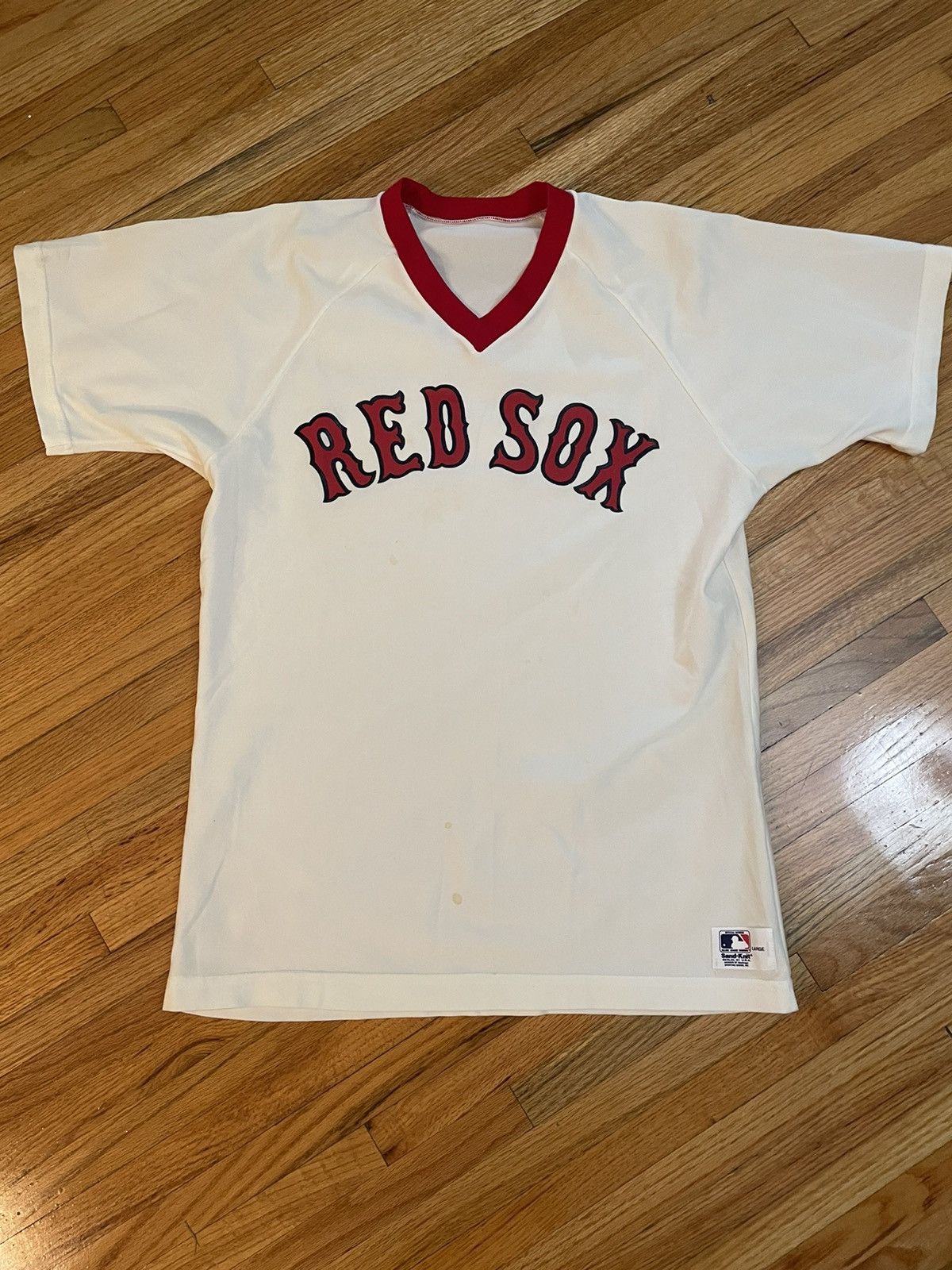 MLB × Macgregor Sand Knit × Vintage Vintage 80’s Sand Knit Boston Red Sox Jersey | Grailed