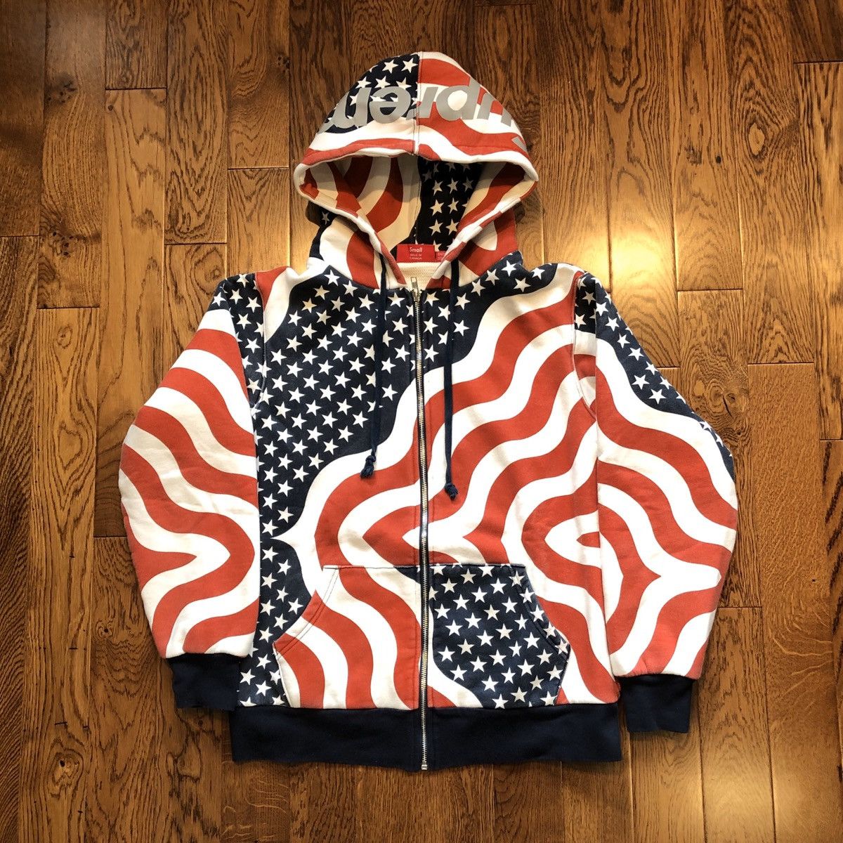 Streetwear × Supreme Supreme American Flag 3M Zip-Up Hoodie | Grailed