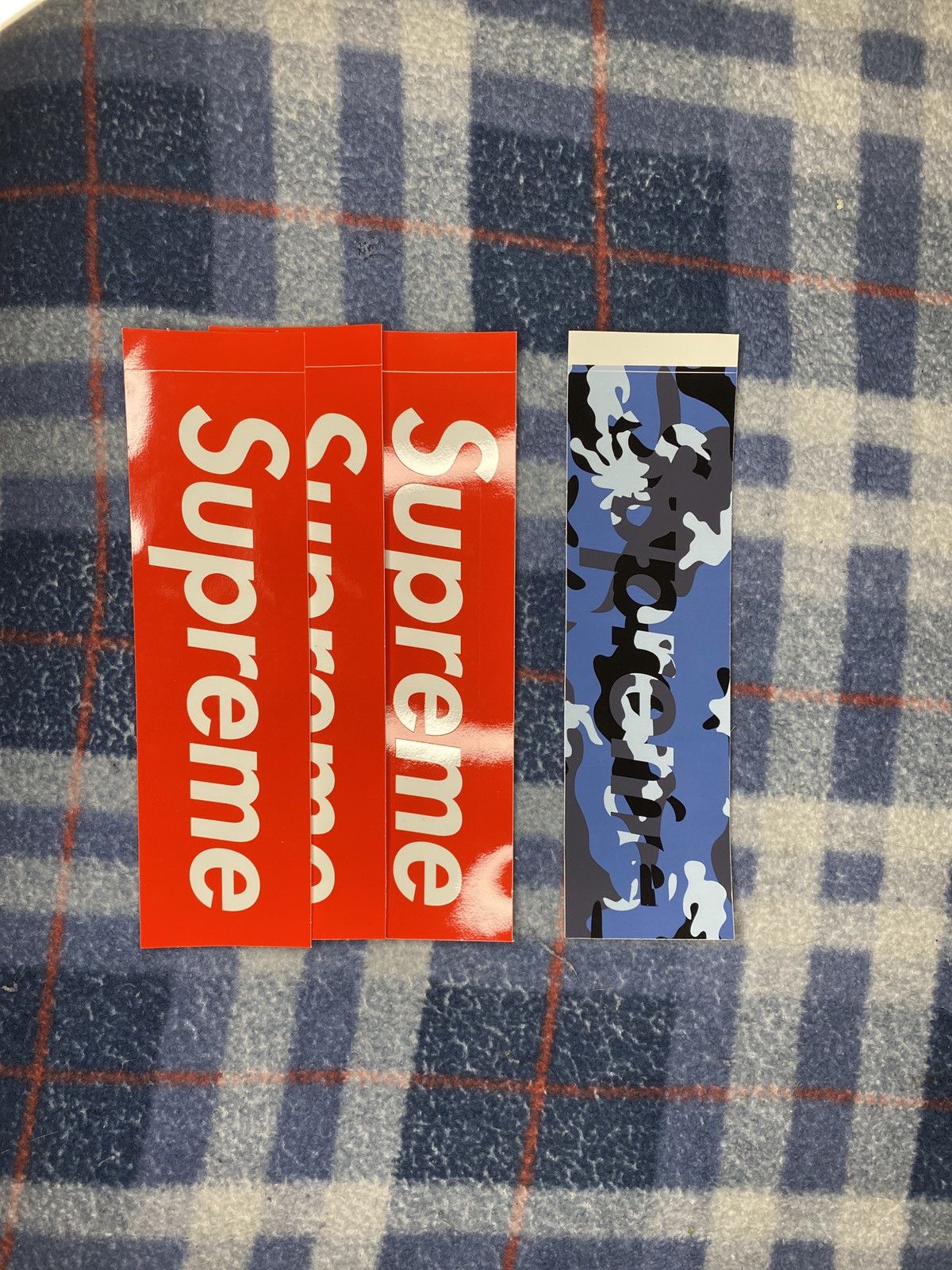 Supreme Supreme blue camo box logo sticker bundle pack | Grailed