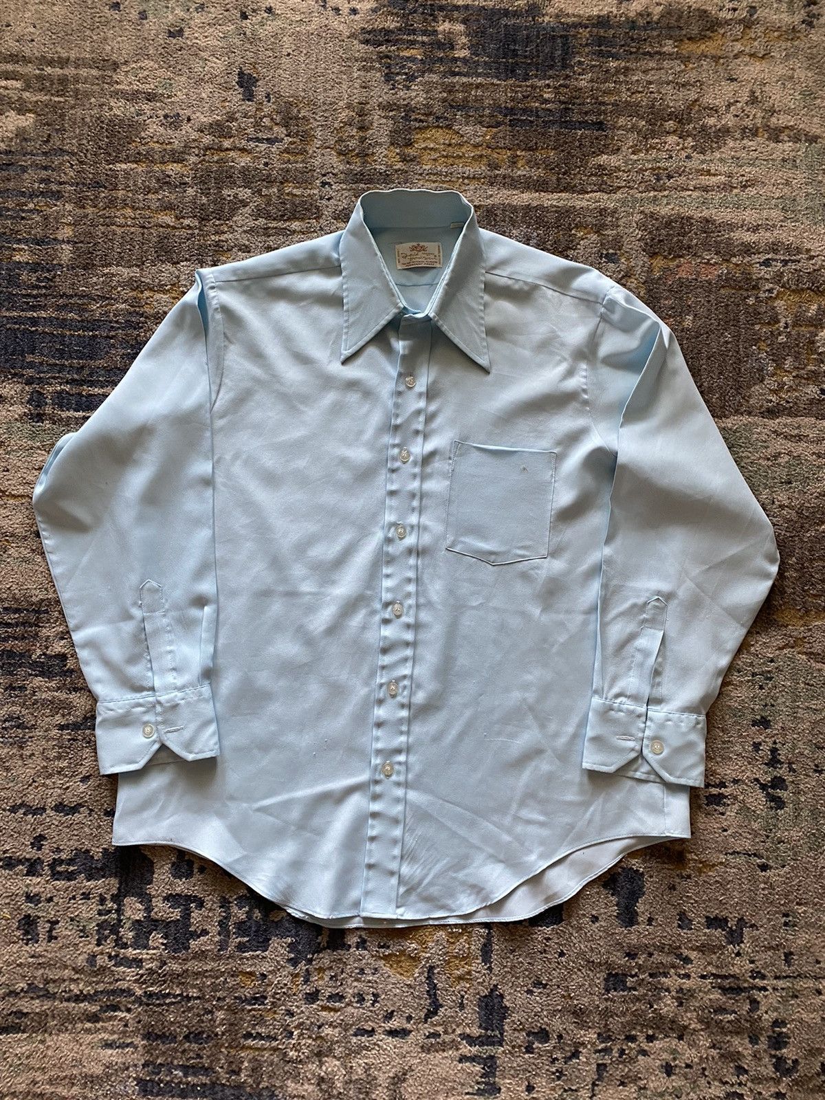 Vintage 1960’s/70’s baby blue button up shirt | Grailed