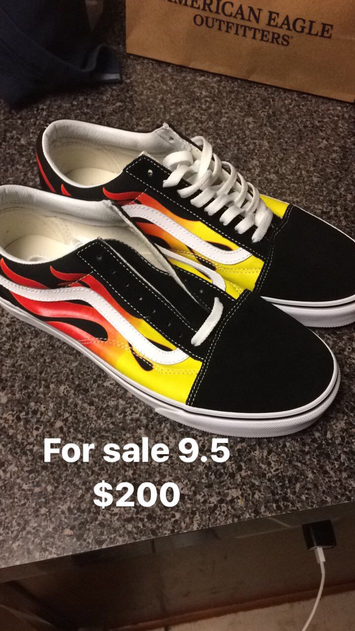 Vans Old Skool (fire flame) | Grailed