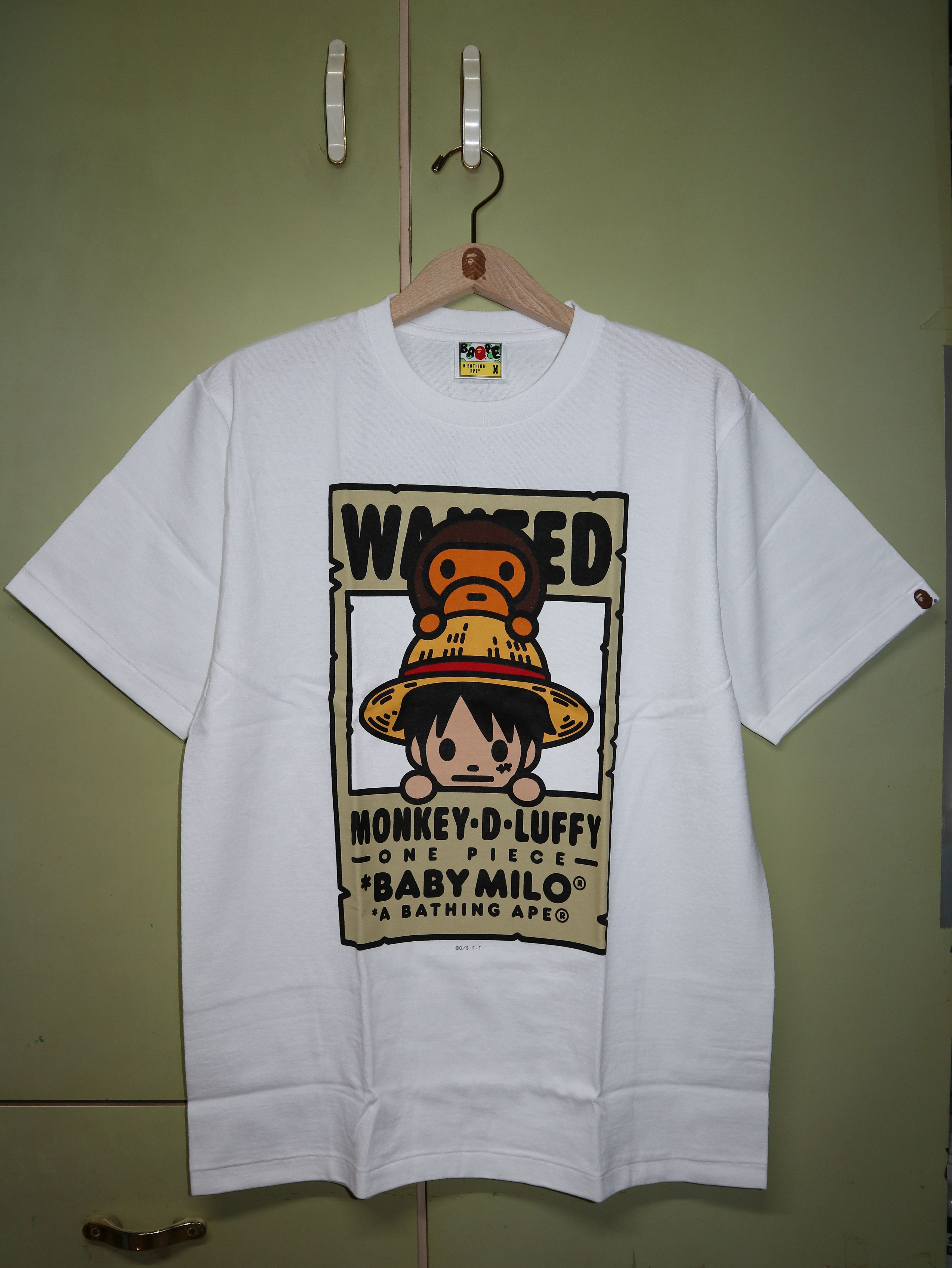 Bape × One Piece Bape x One Piece Baby Milo Luffy Wanted Tee | Grailed
