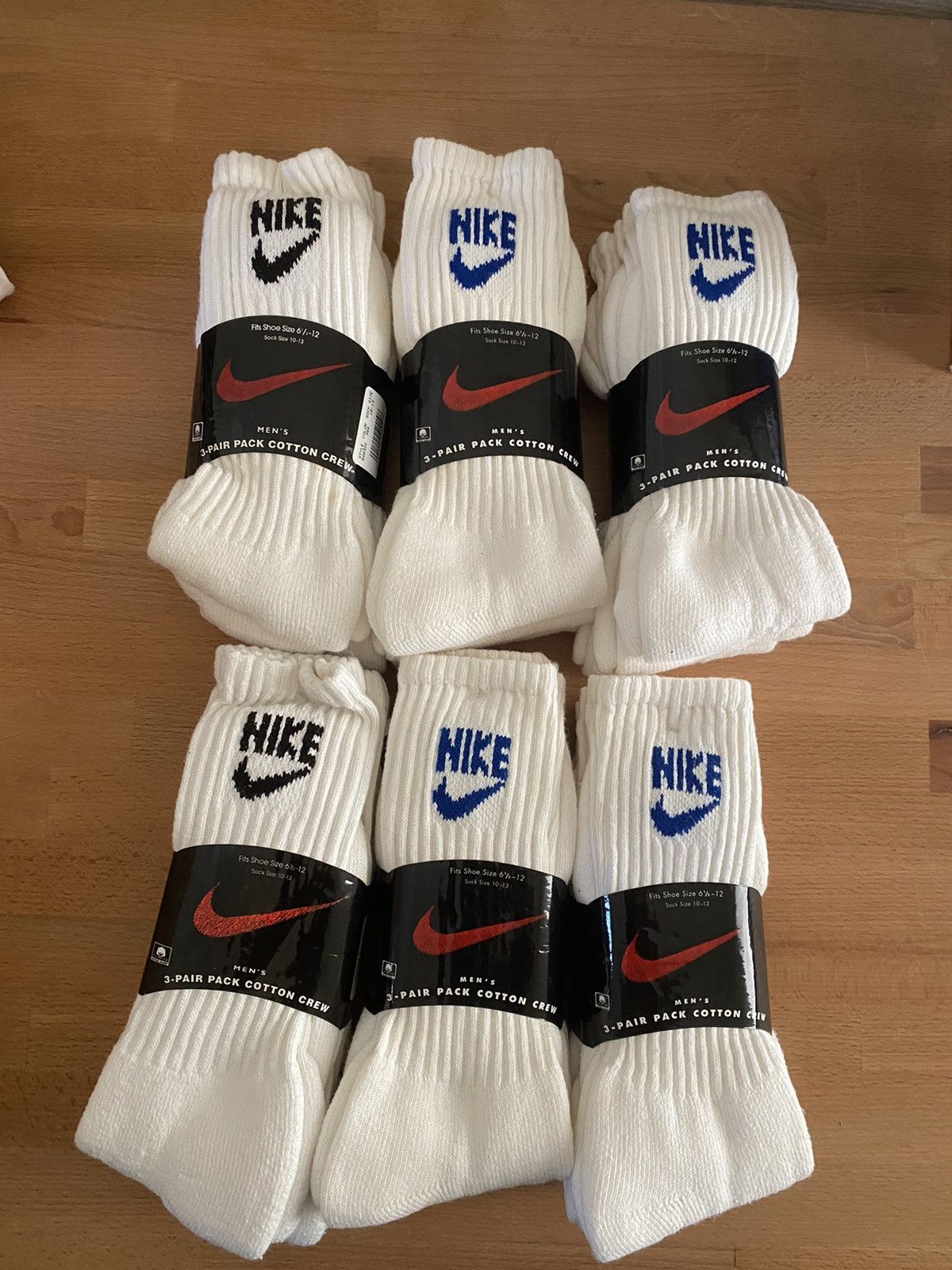 Nike × Vintage Vintage Nike Logo Socks 6 pack lot | Grailed