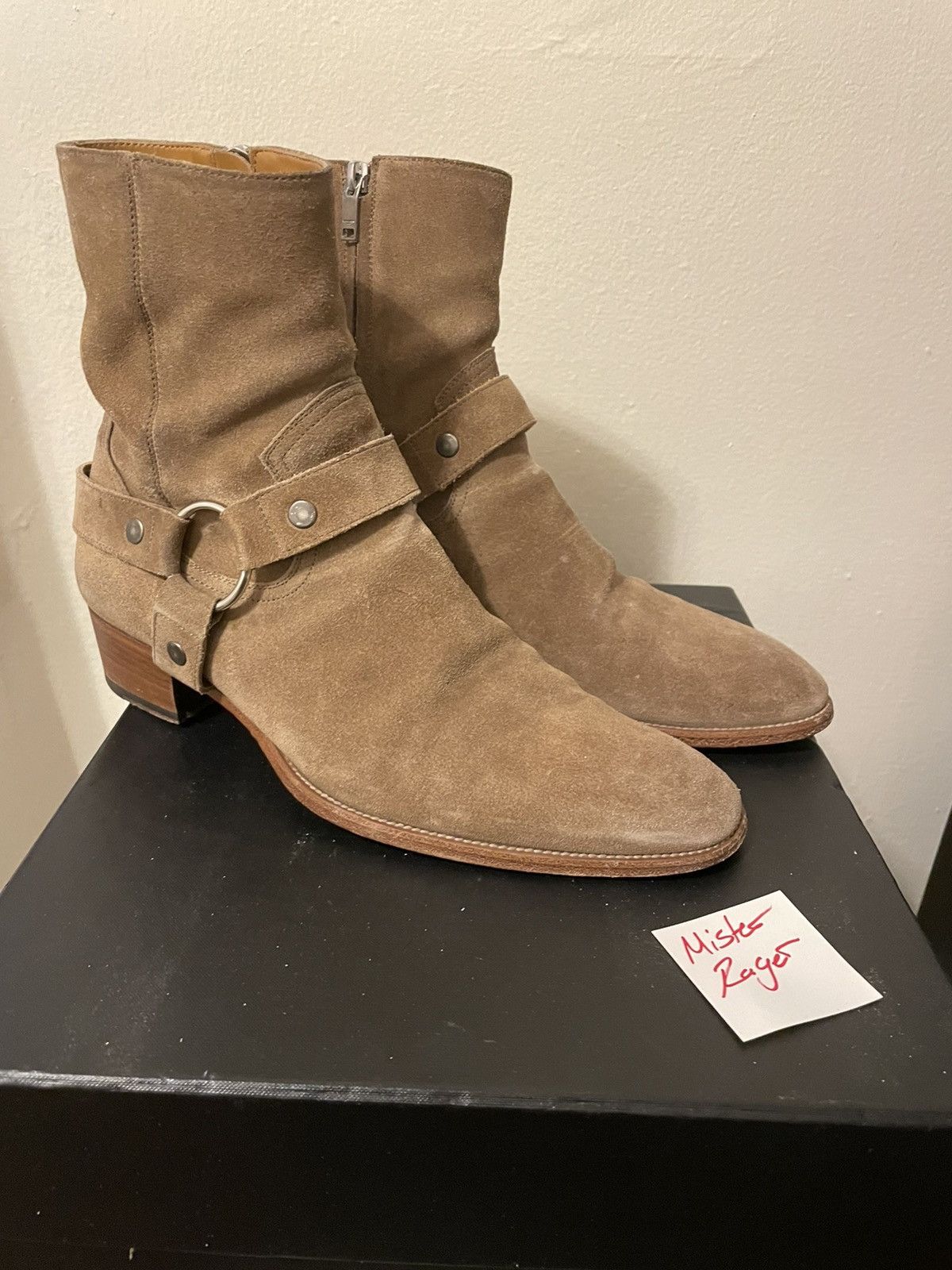 Saint Laurent Paris Wyatt Harness Suede Boots | Grailed