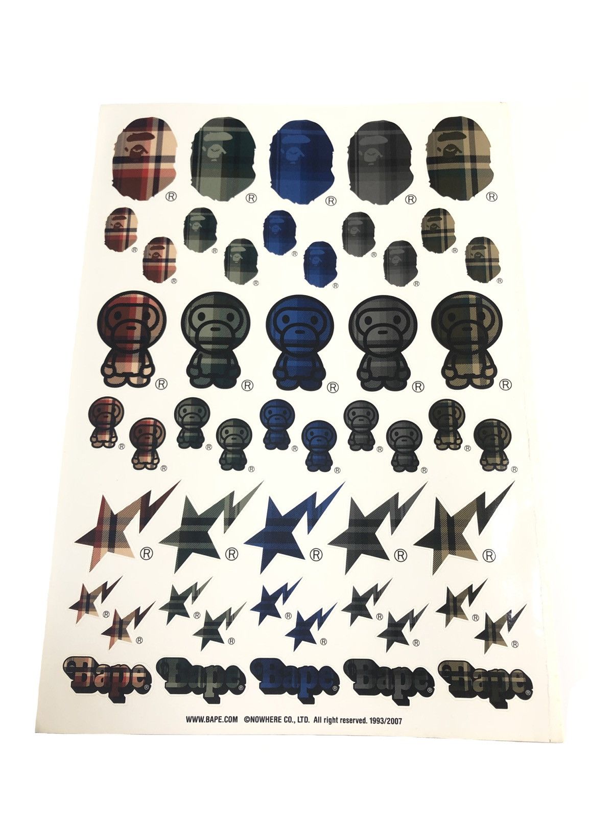 Bape A bathing Ape Bape Head star sta stickers sheet | Grailed