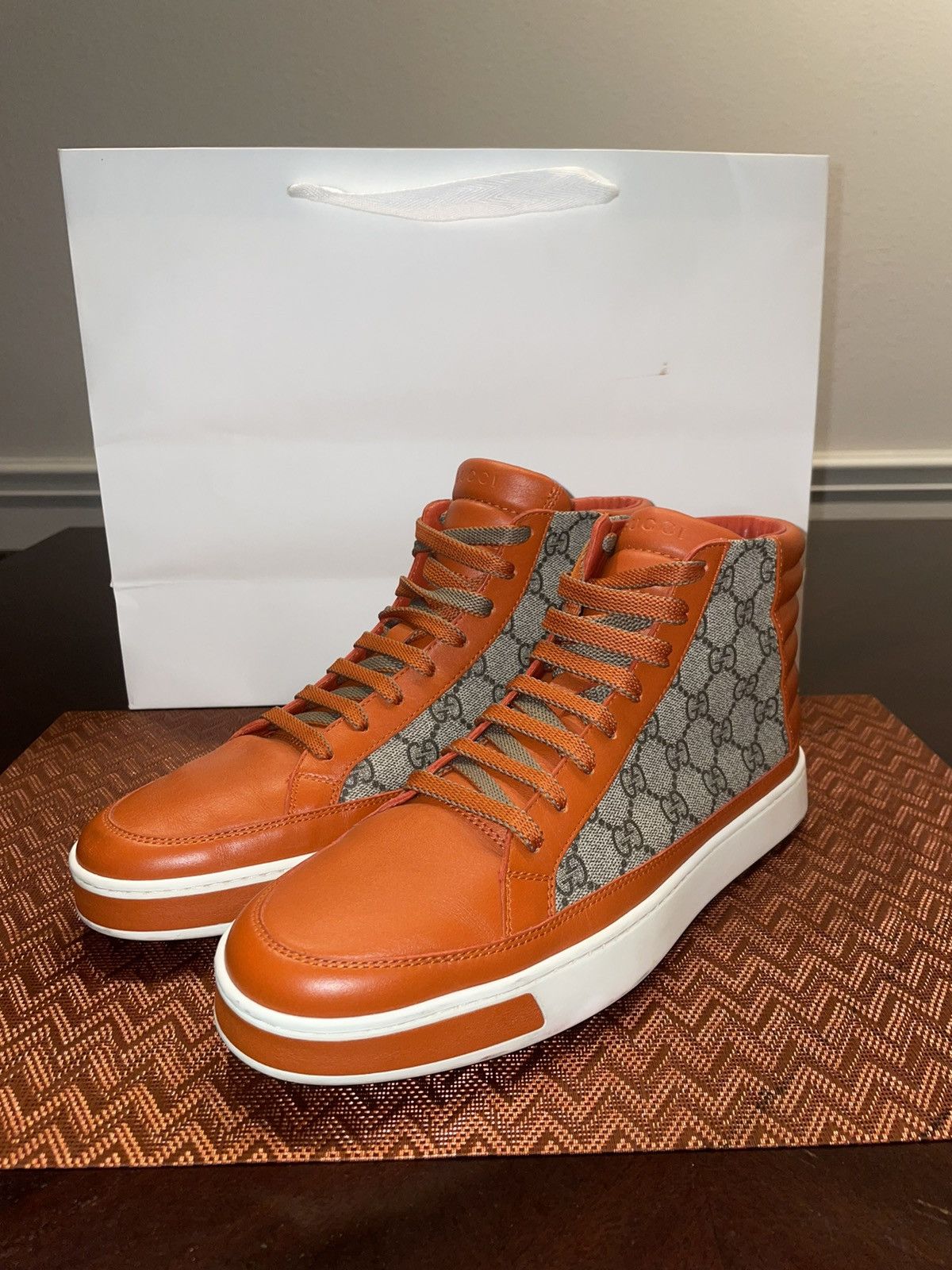 Gucci Gucci Orange Hightop Sneaker | Grailed